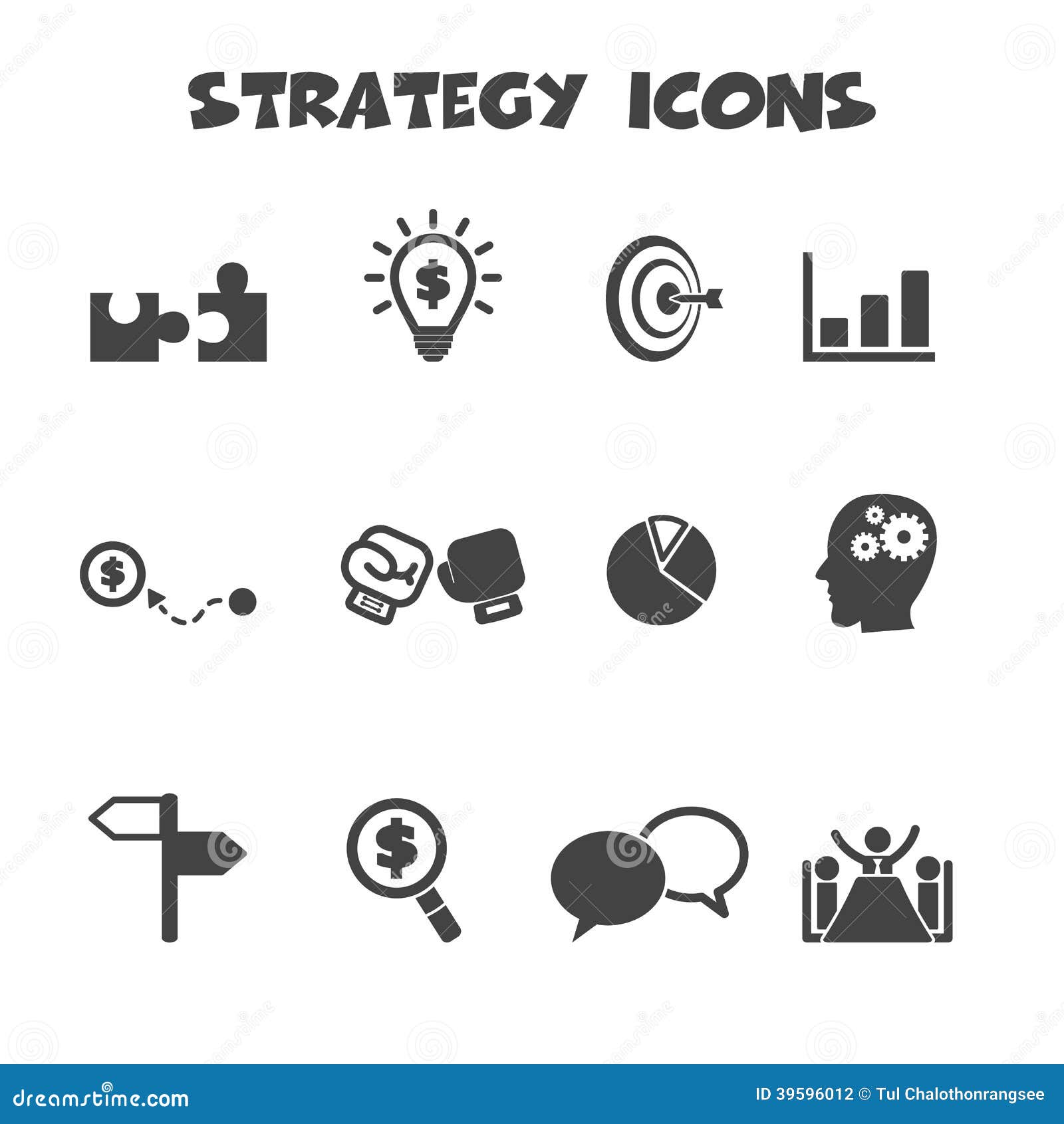 Strategy icons stock vector. Illustration of isolated - 39596012