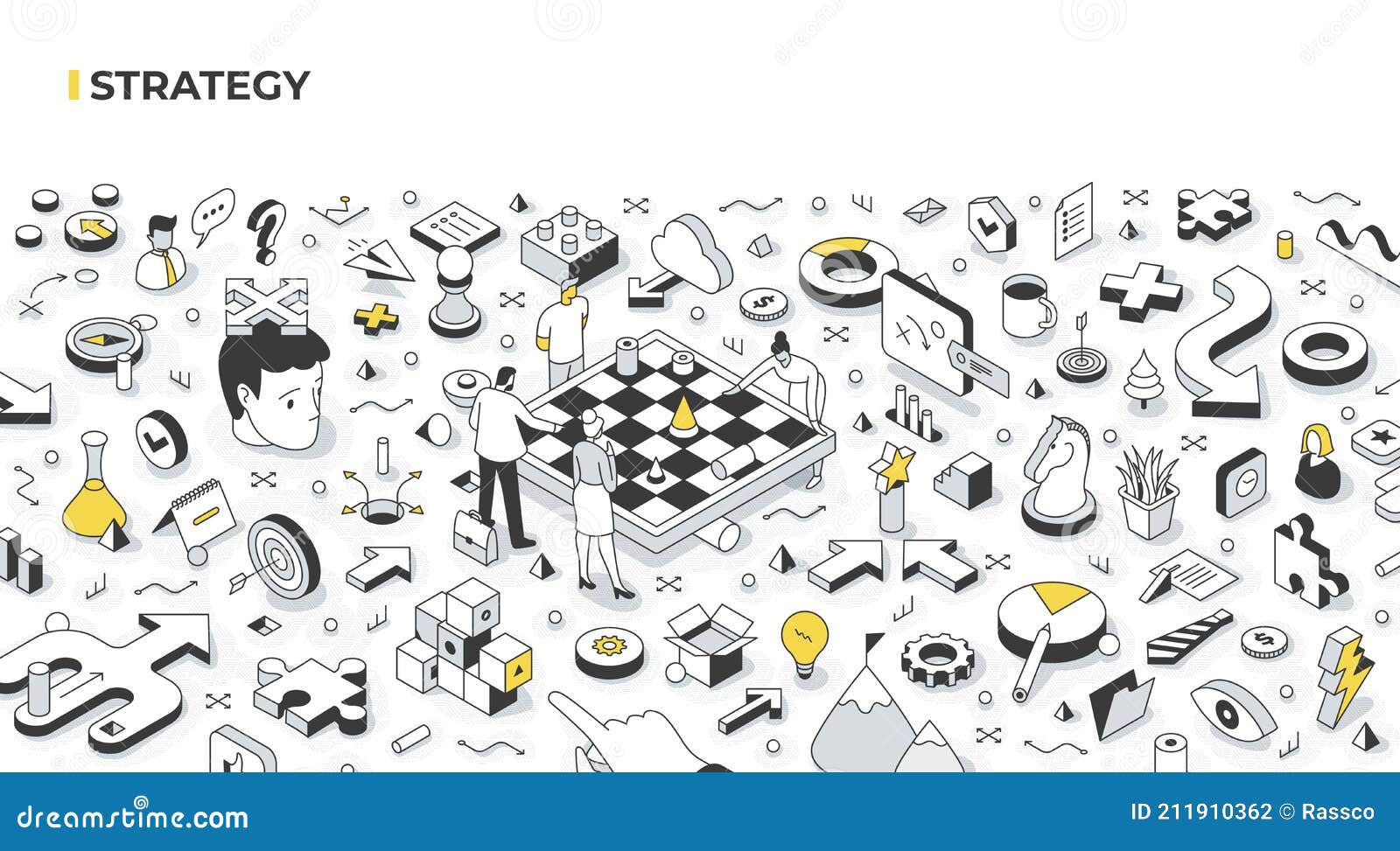 Strategy Isometric Illustration Stock Vector - Illustration of group ...