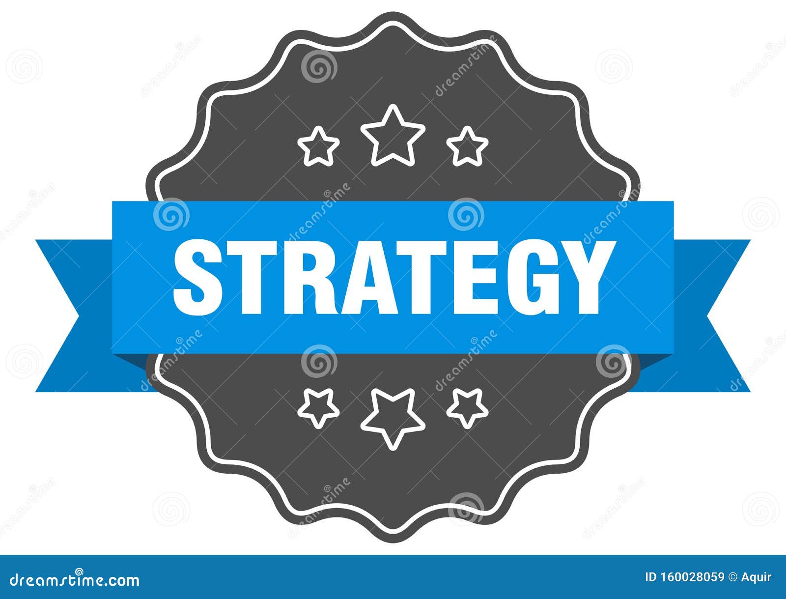 Strategy label stock vector. Illustration of blue, ribbon - 160028059