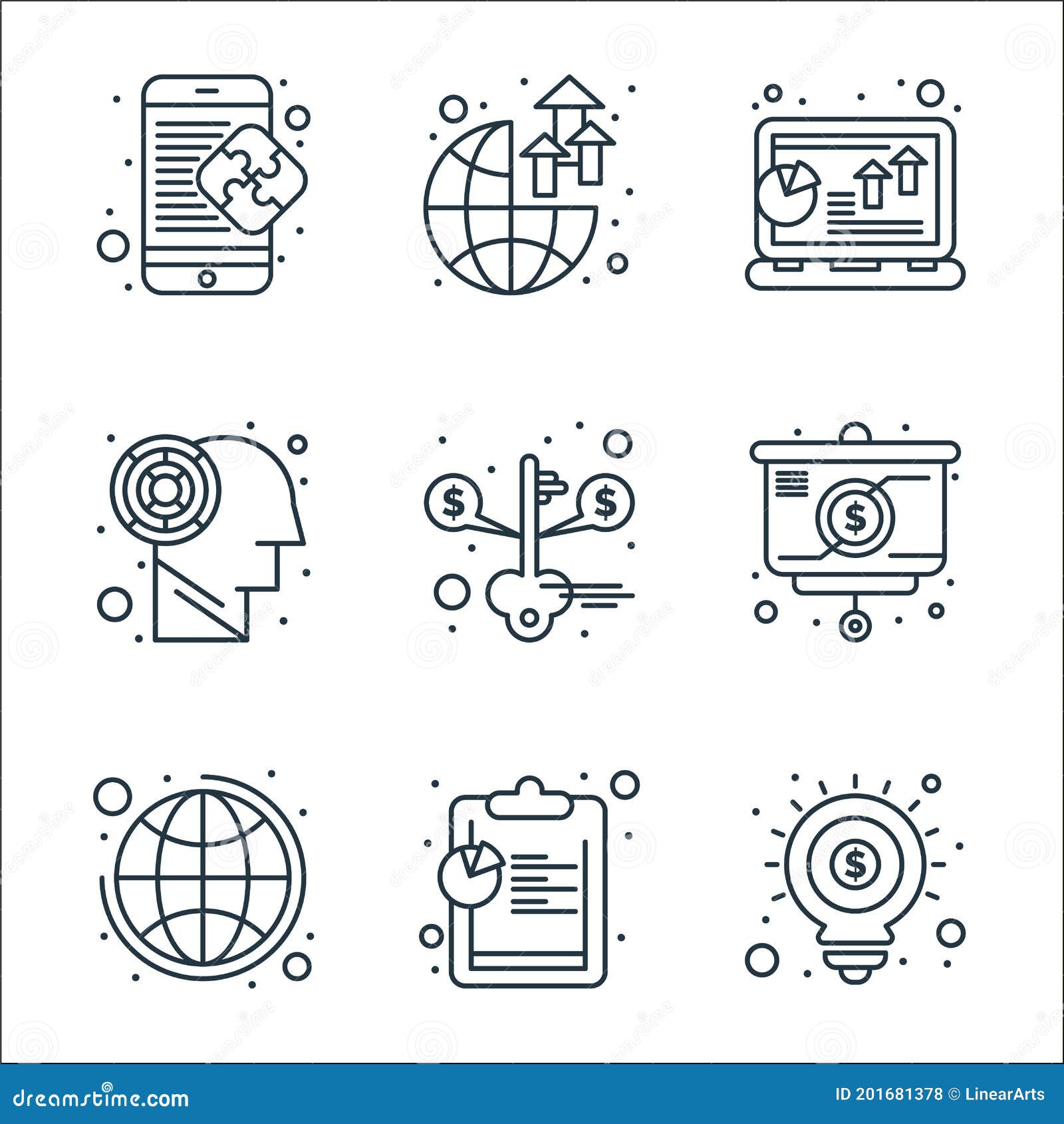 Strategy Line Icons. Linear Set Stock Vector - Illustration of idea ...