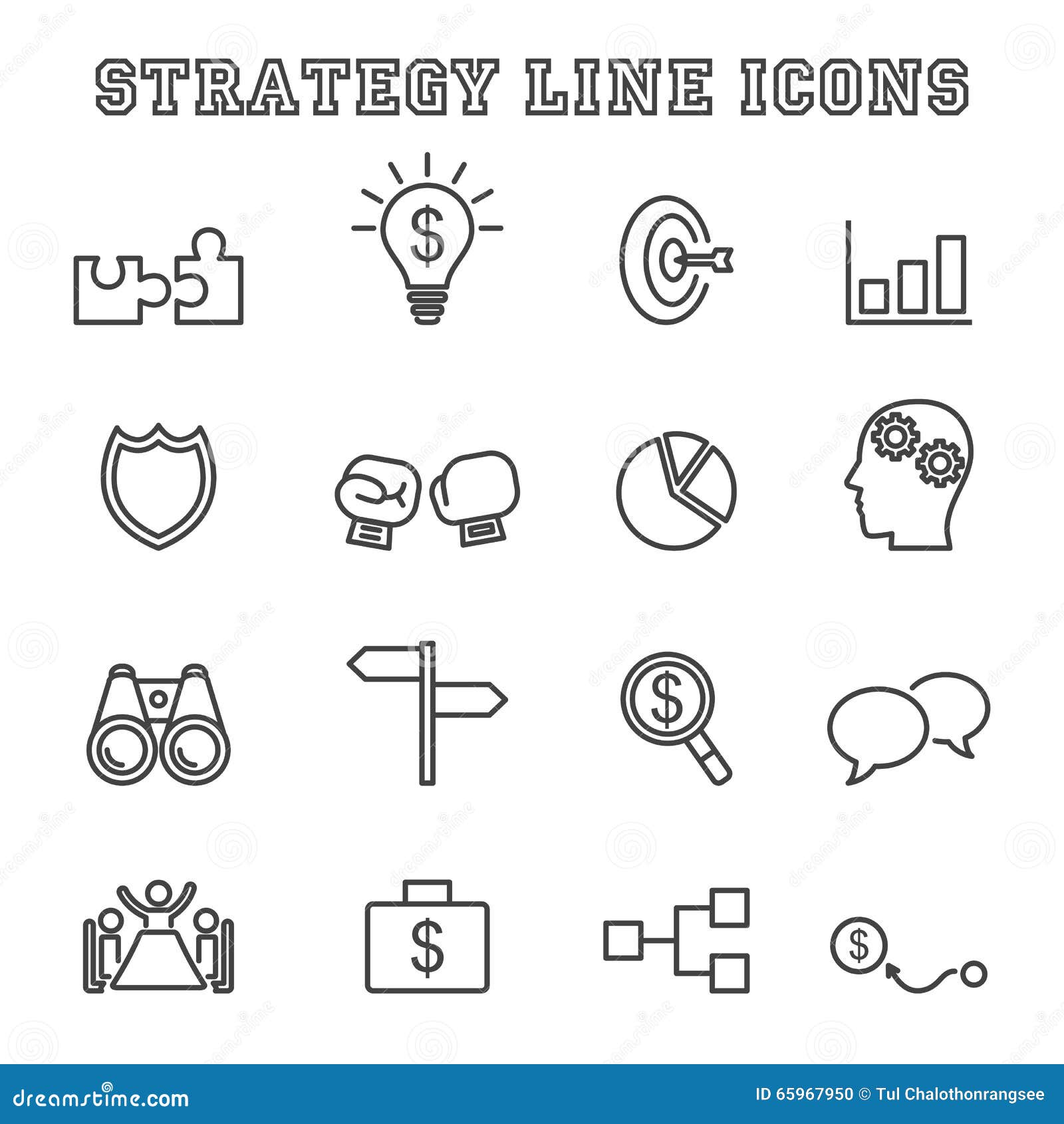 Strategy line icons stock vector. Illustration of chart - 65967950