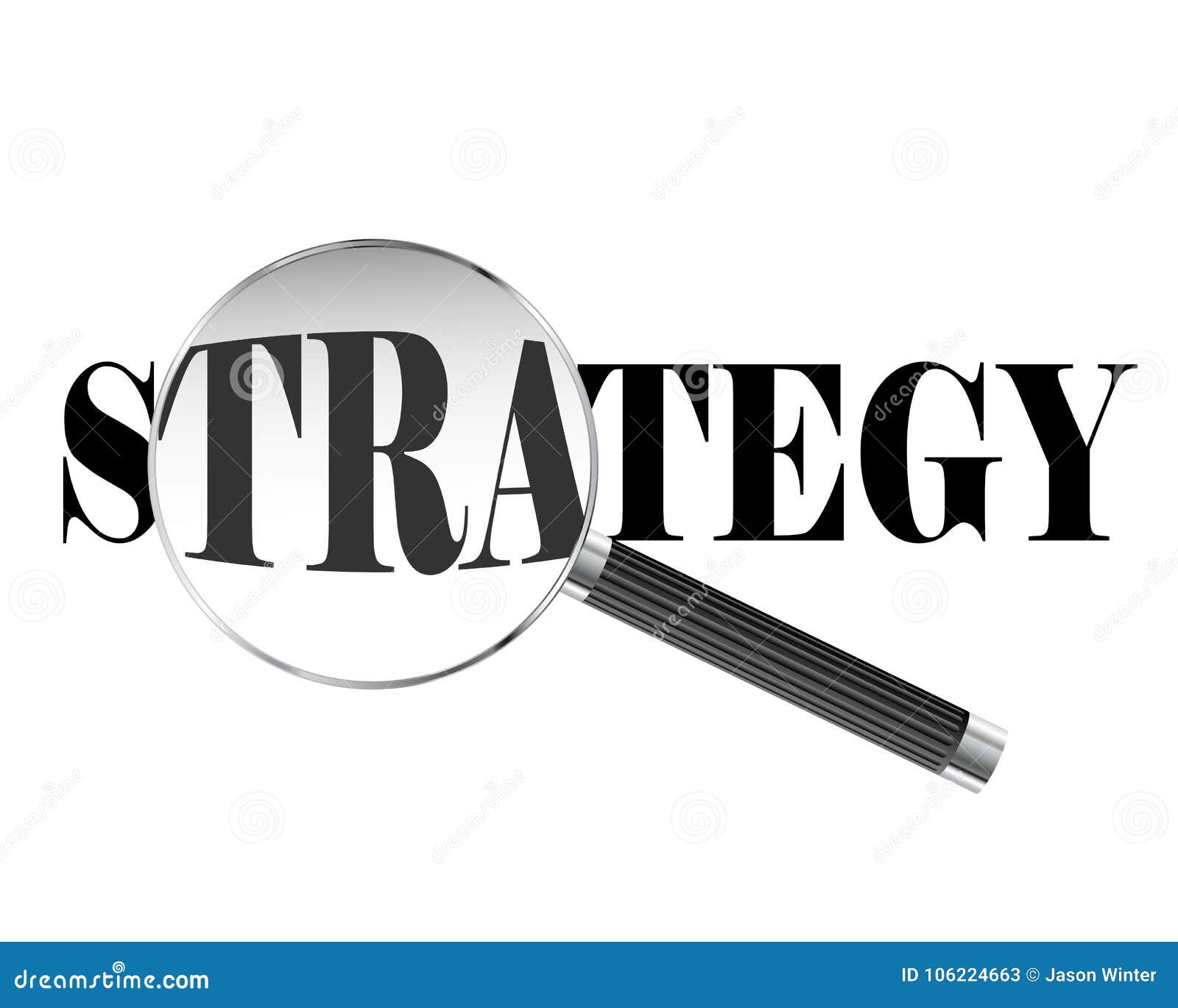 Strategy Magnifying Glass stock vector. Illustration of action - 106224663