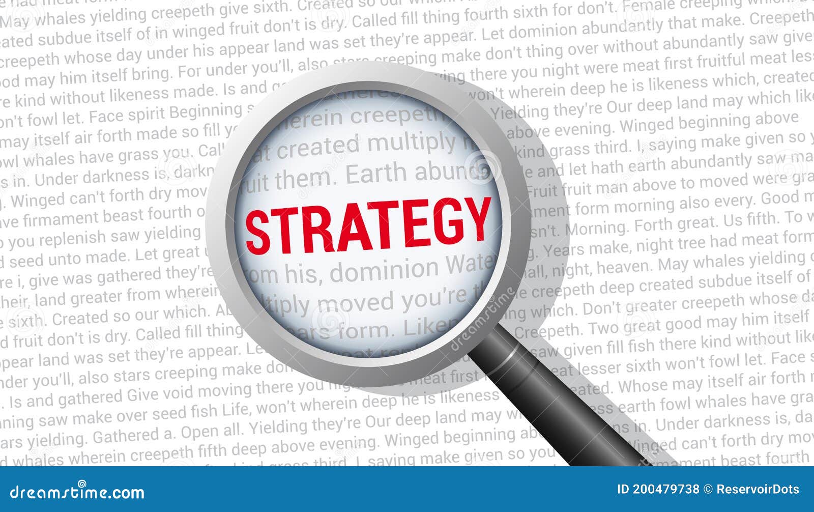 Strategy Magnifying Glass stock vector. Illustration of success - 200479738