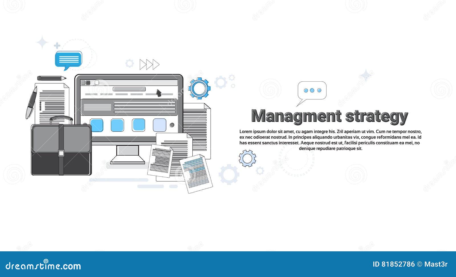 Strategy Management Marketing Plan Business Web Banner Stock Vector ...