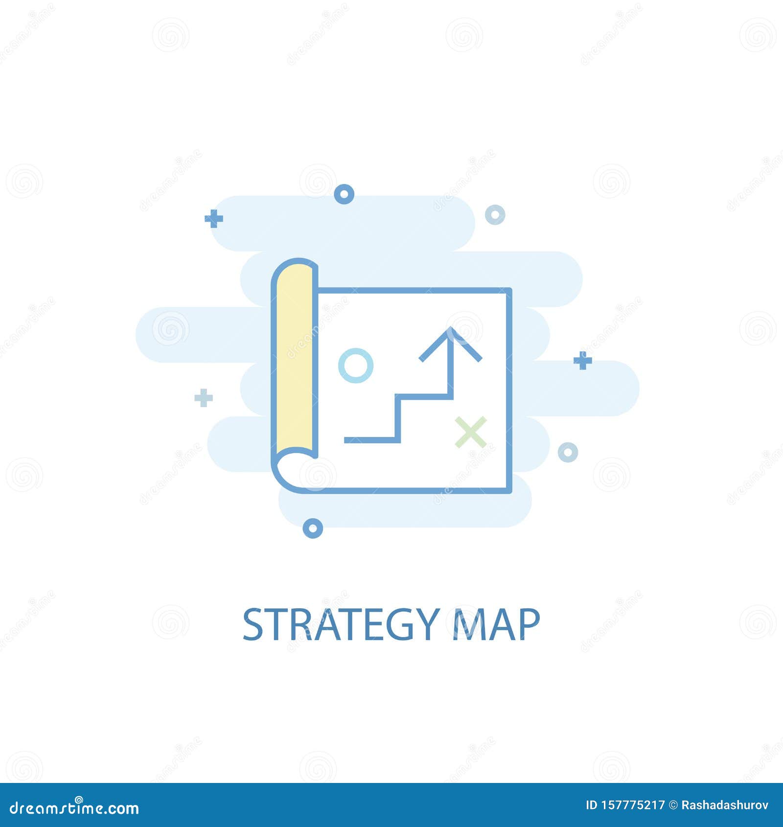 Strategy Map Line Concept. Simple Line Stock Vector - Illustration of ...