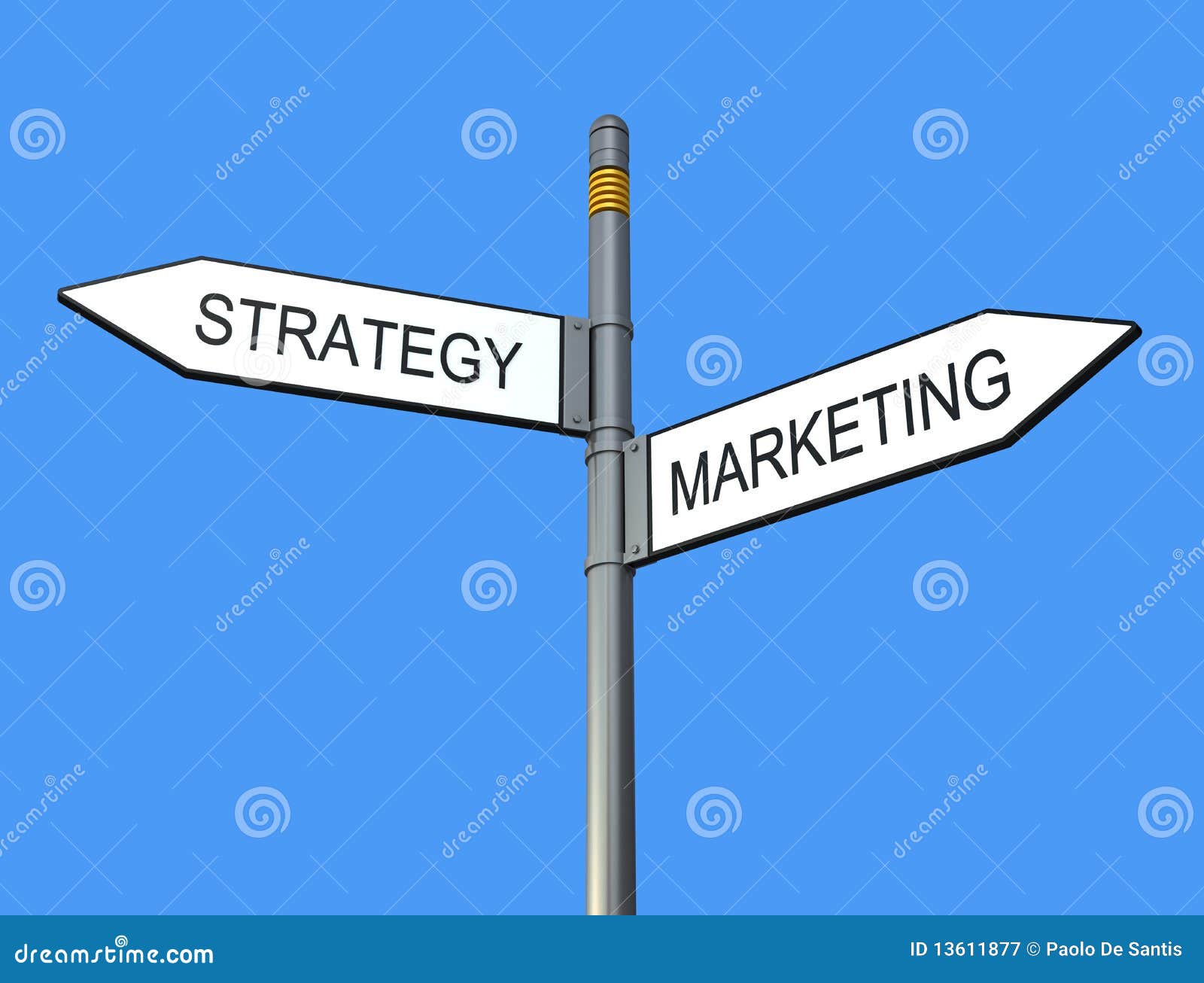 Strategy and Marketing Sign-post Stock Illustration - Illustration of ...