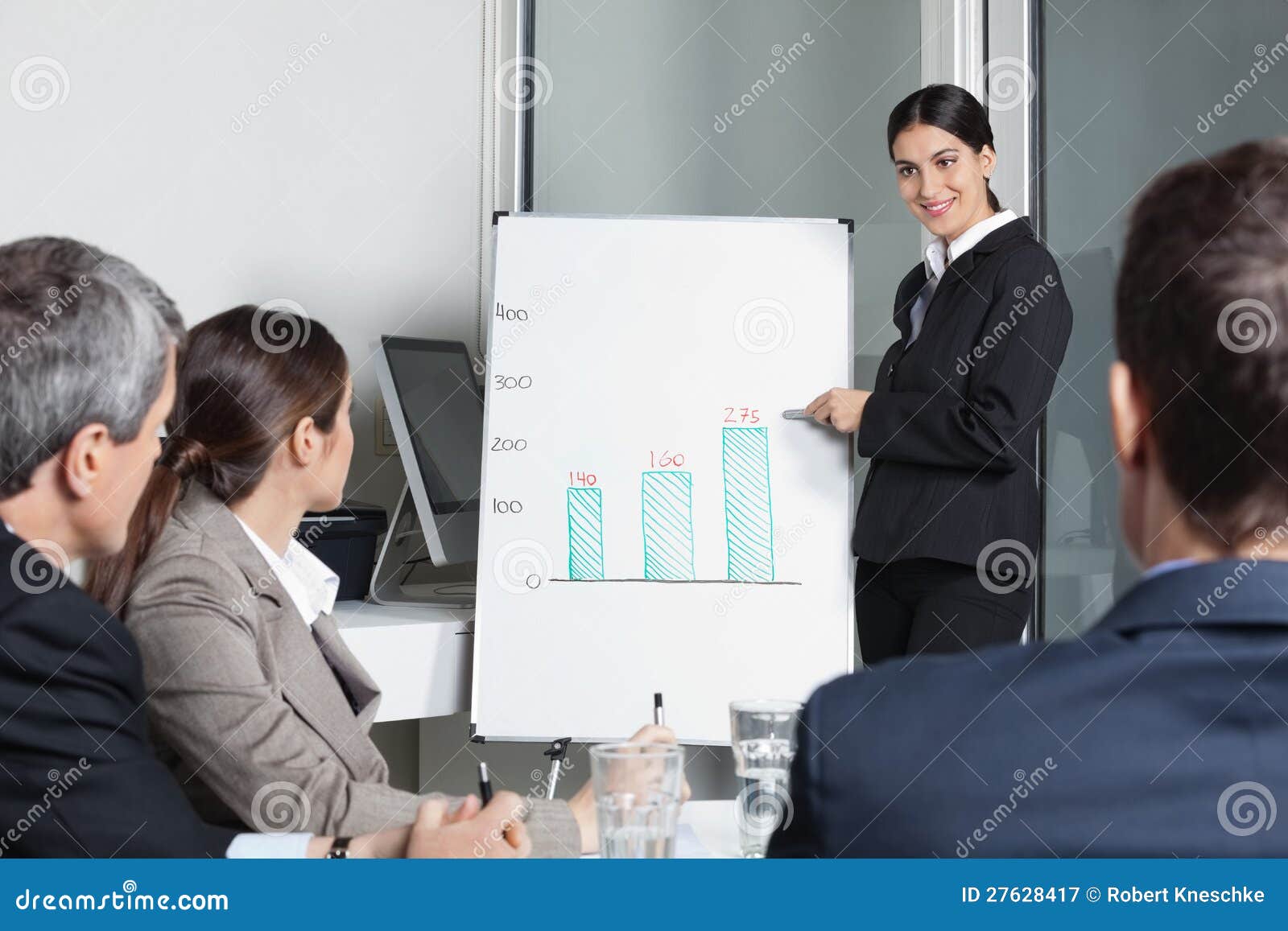 Strategy Meeting for a Business Stock Image - Image of happy, flipchart ...