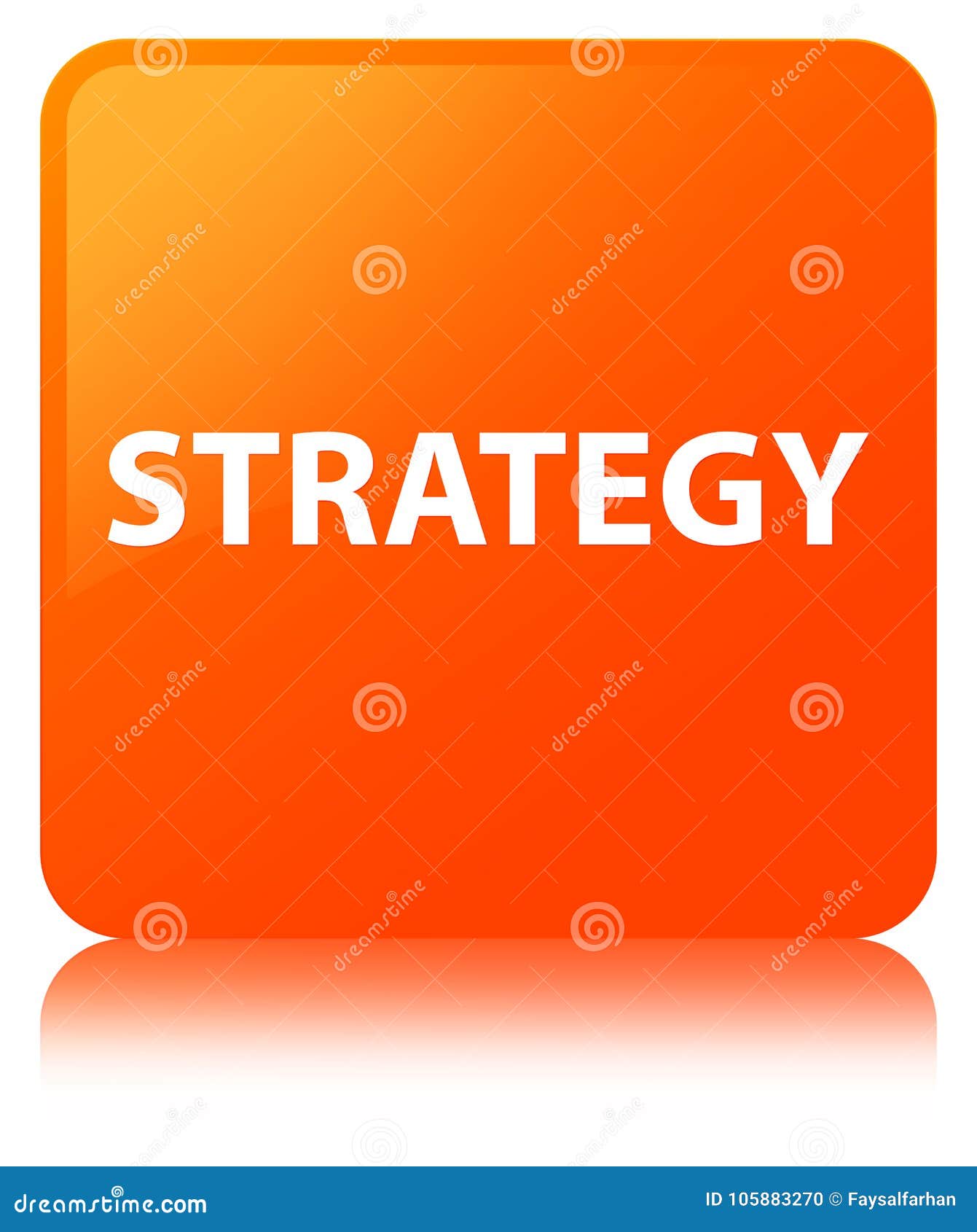 Strategy Orange Square Button Stock Illustration - Illustration of text ...
