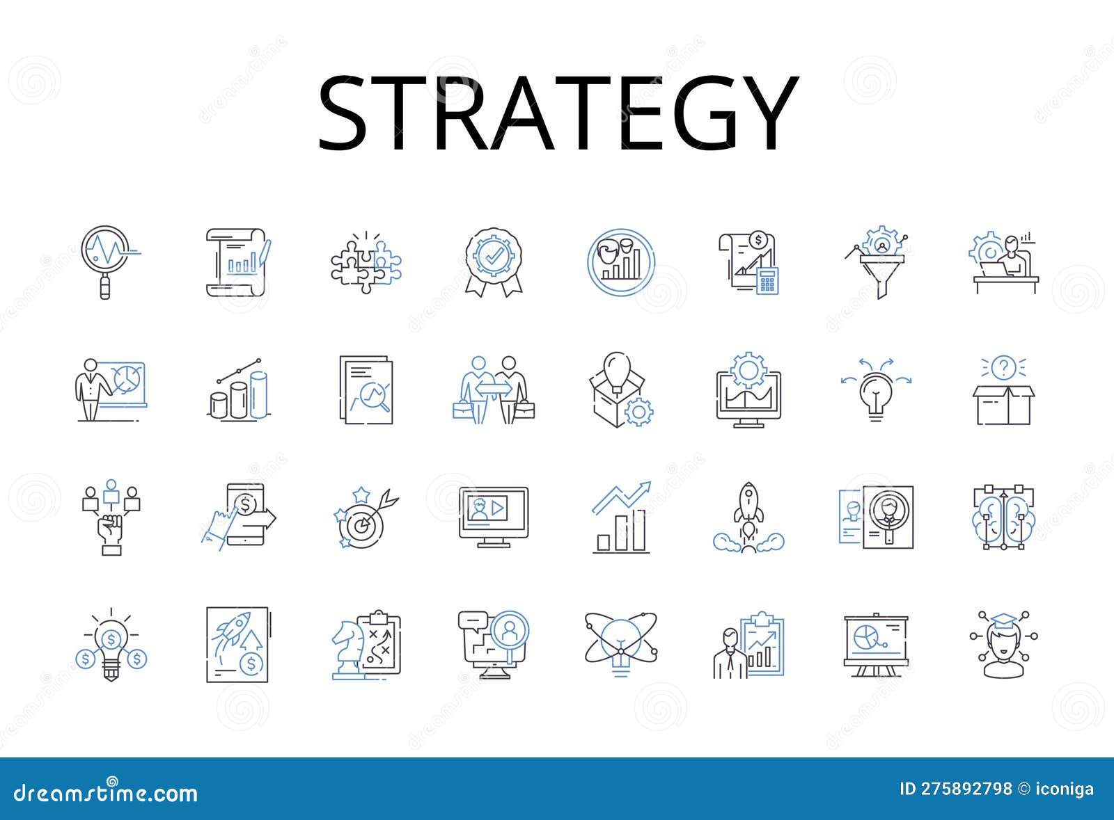 Strategy Line Icons Collection. Plan, Tactic, Approach, Scheme ...