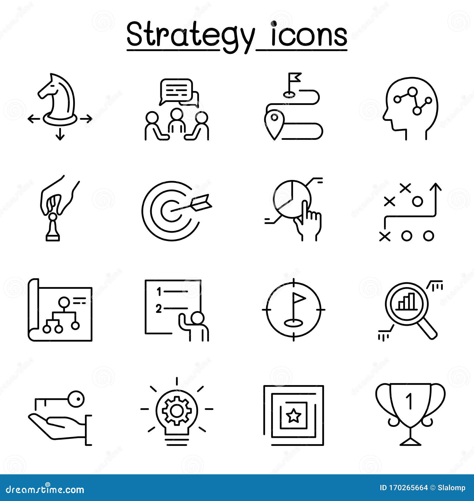 Strategy Planing Vector Outline Icon Design Illustration. Artificial ...