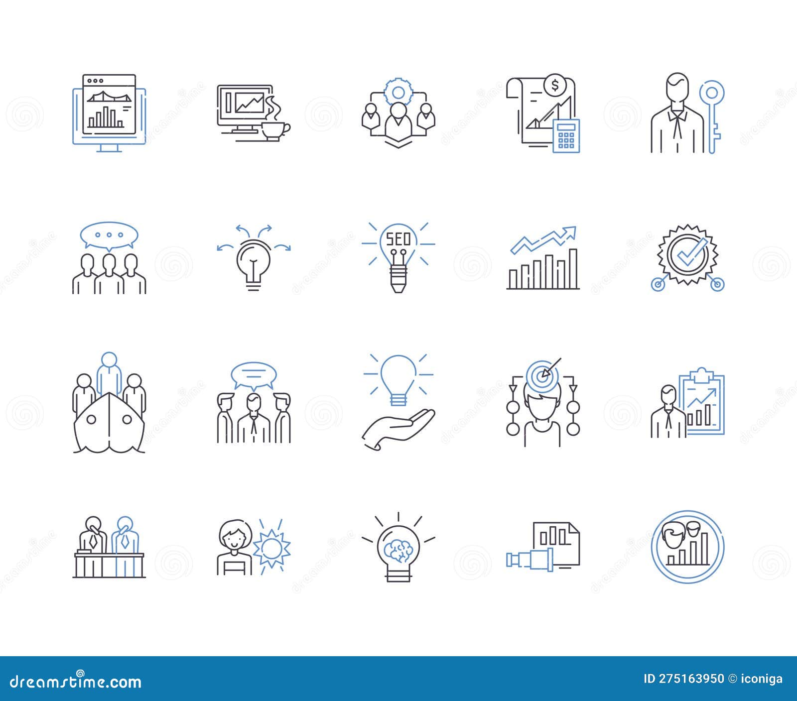 Strategy Planning Outline Icons Collection. Planning, Strategy ...