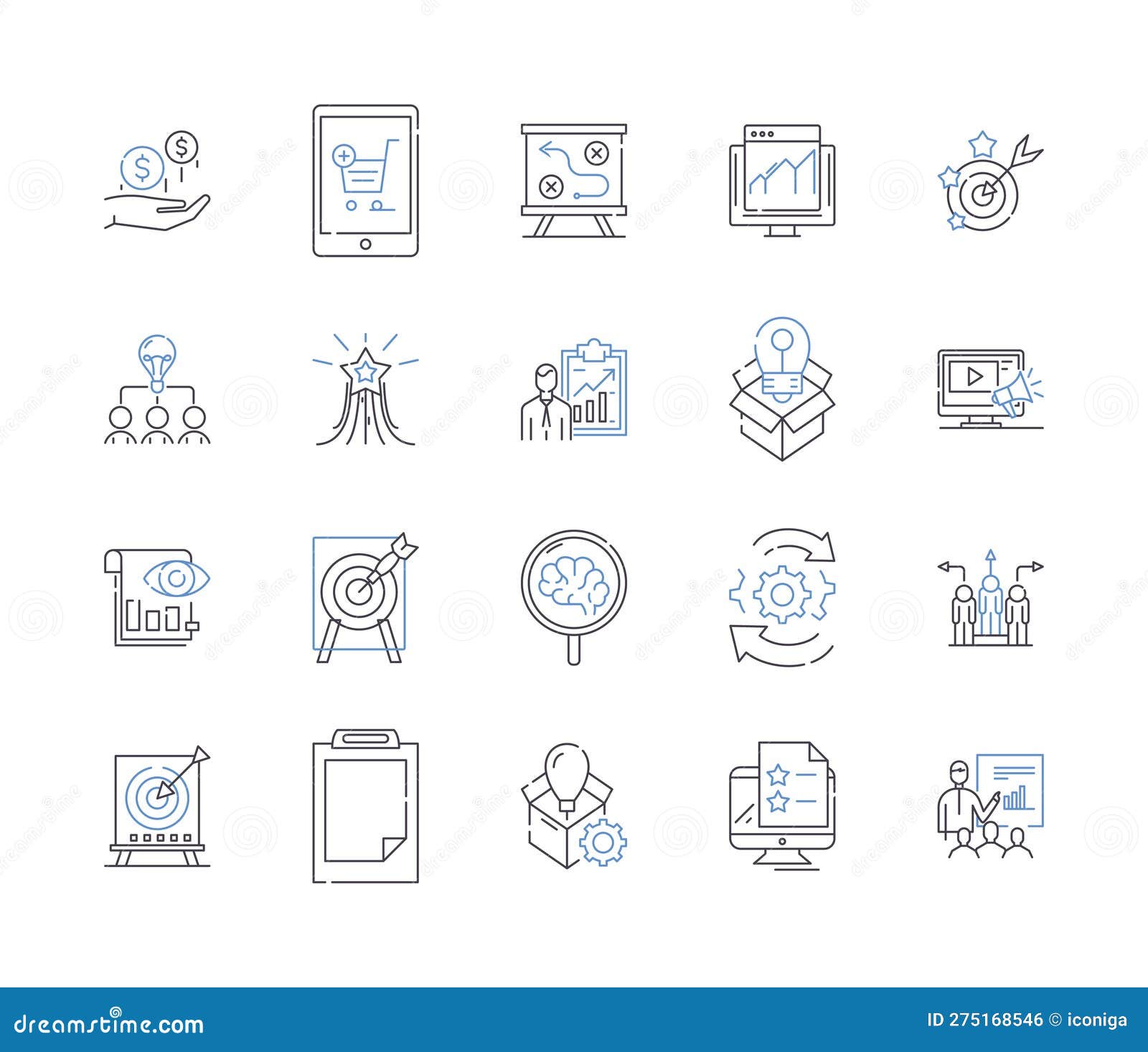 Strategy Planning Outline Icons Collection. Planning, Strategy ...