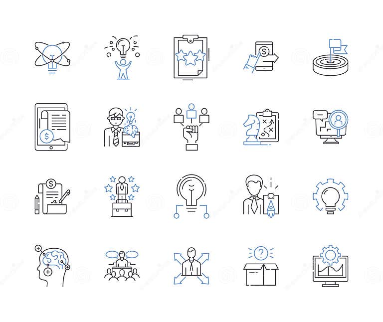 Strategy Planning Outline Icons Collection. Planning, Strategy ...