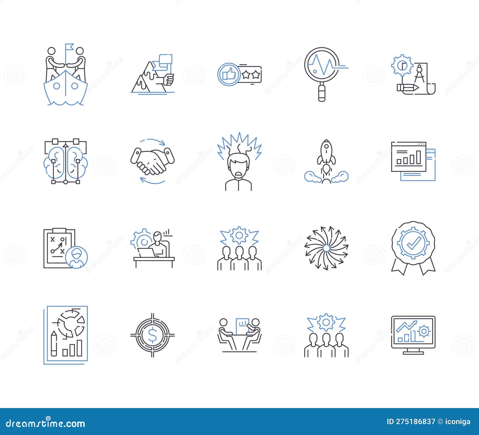 Strategy Planning Outline Icons Collection. Planning, Strategy ...