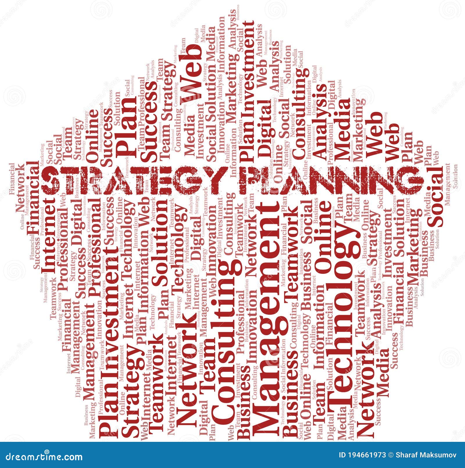 Strategy Planning Word Cloud Create with Text only. Stock Illustration ...