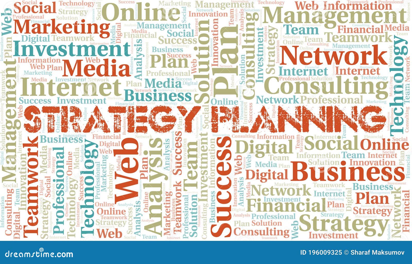 Strategy Planning Word Cloud Create with Text only. Stock Illustration ...