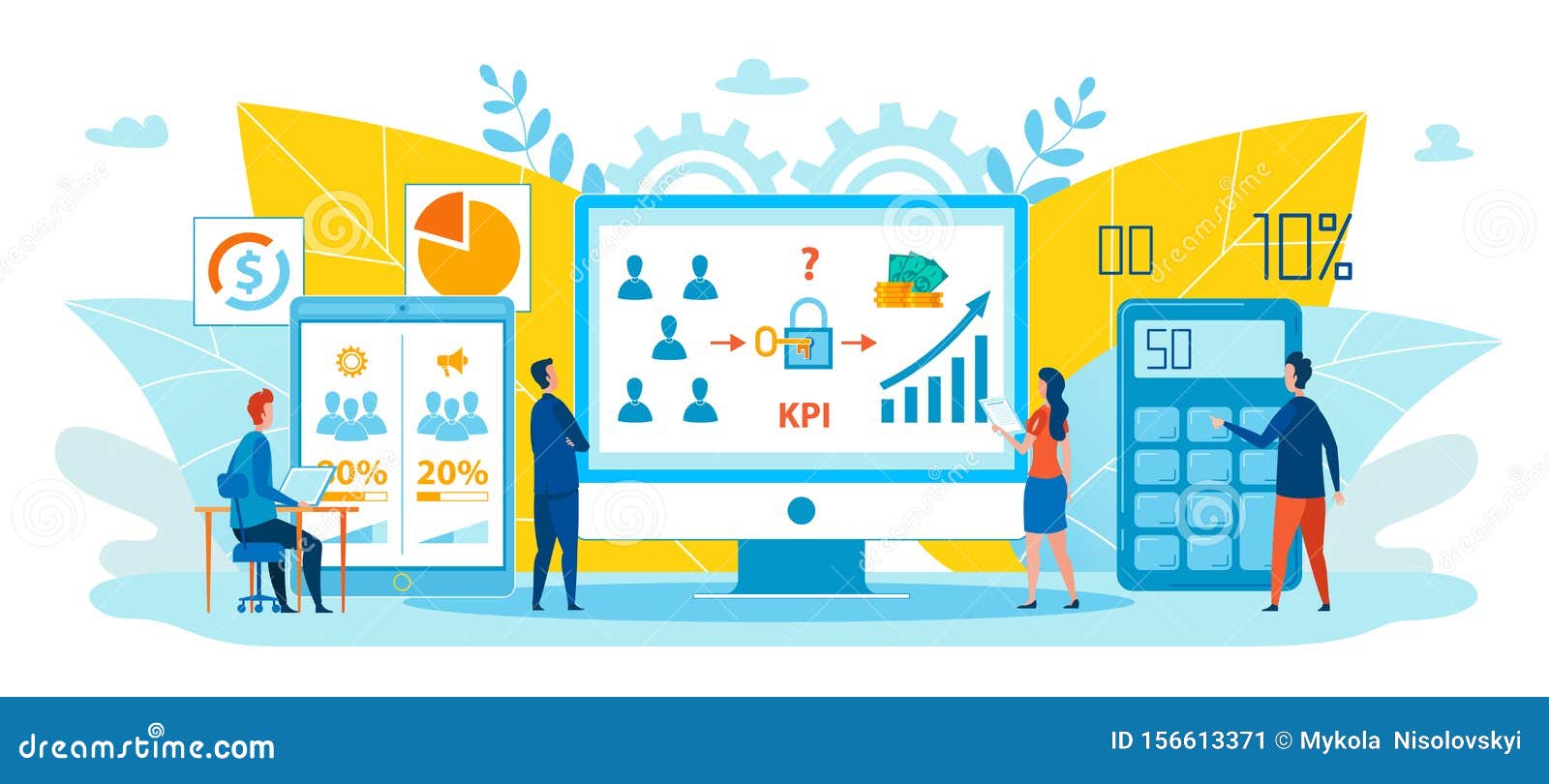 Strategy, Calculation And Planning - Modern Realistic Colorful 3d ...