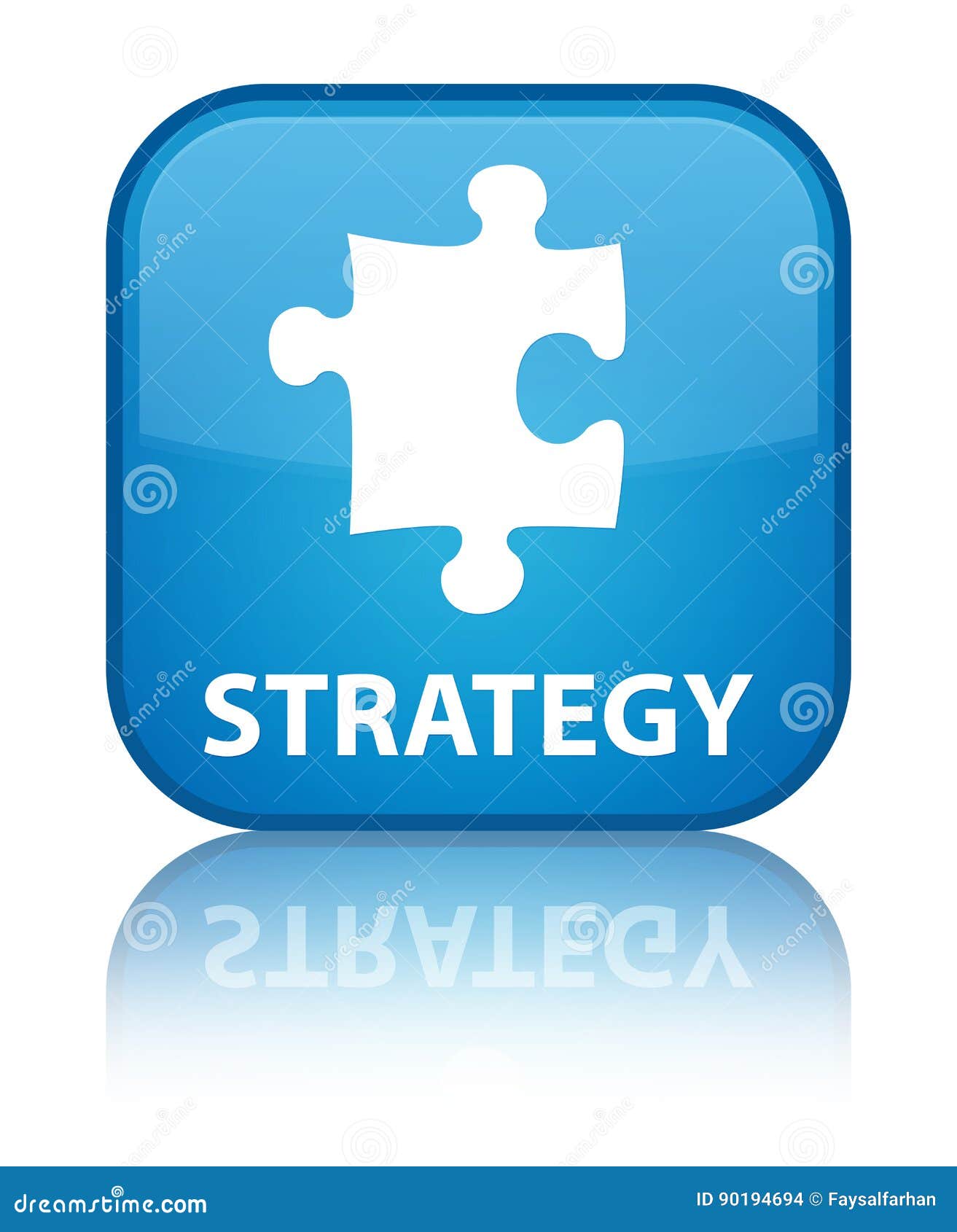 Strategy (puzzle Icon) Special Cyan Blue Square Button Stock ...