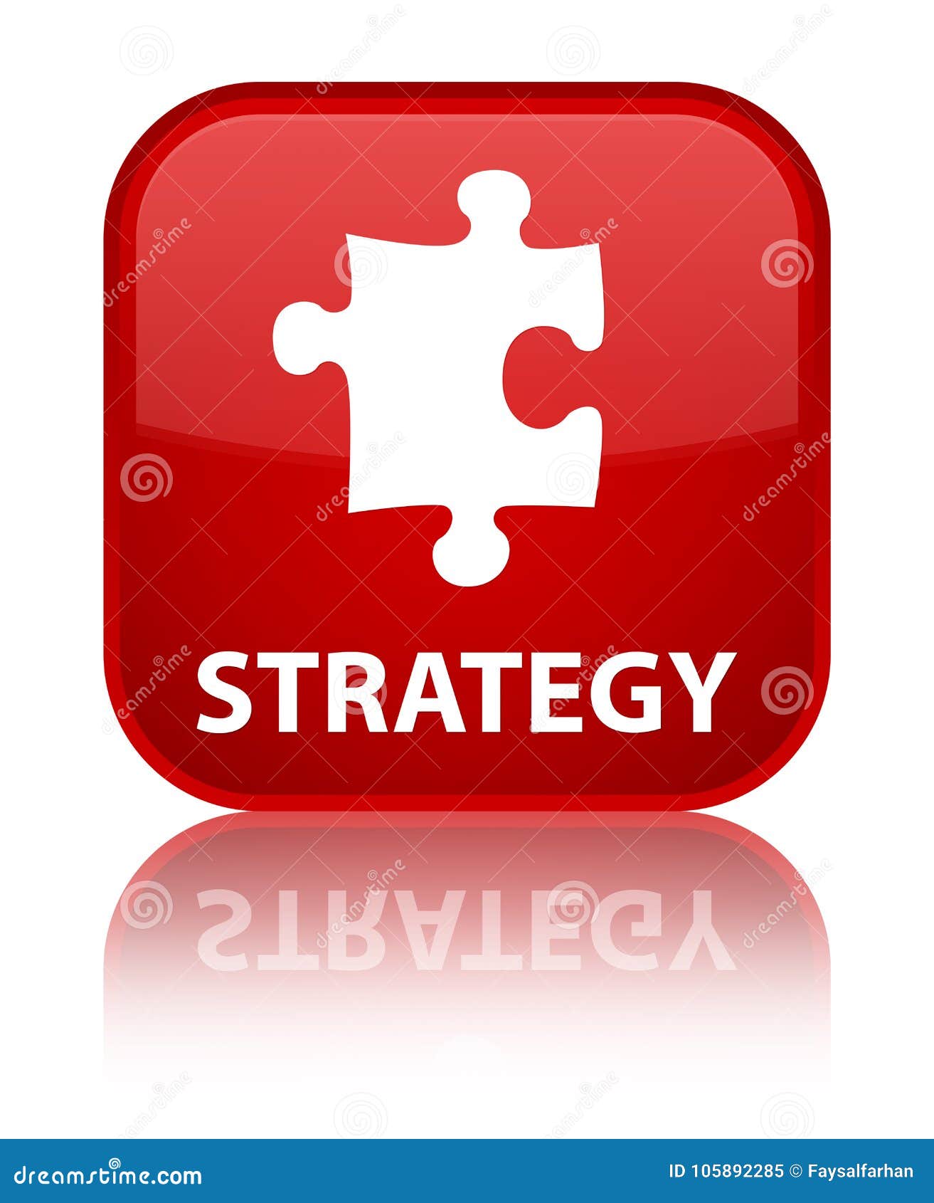 Strategy (puzzle Icon) Special Red Square Button Stock Illustration ...