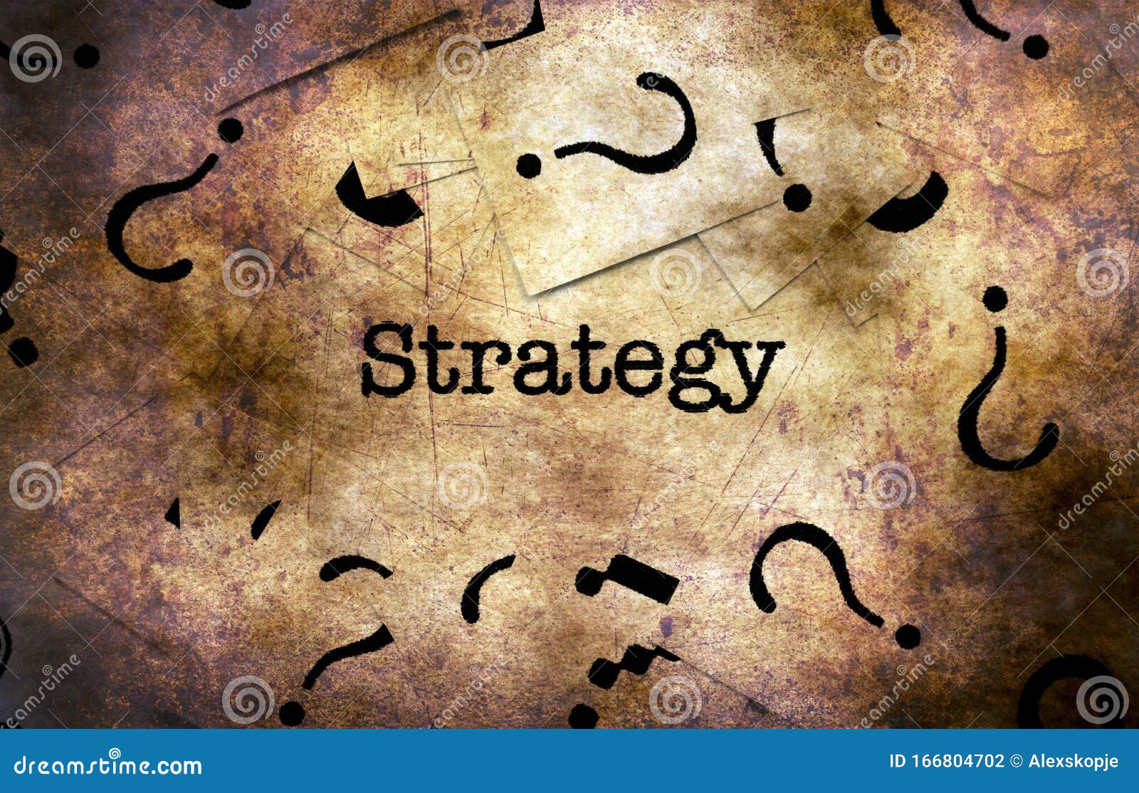 Strategy and Question Mark Grunge Concept Stock Photo - Image of ...