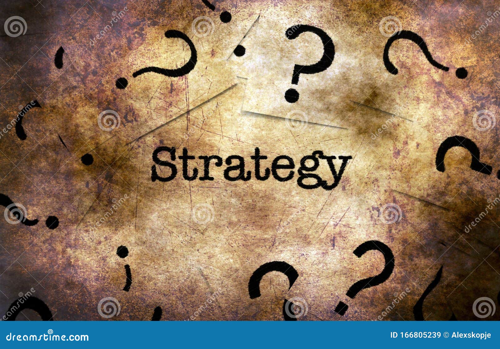 Strategy and Question Marks Grunge Concept Stock Image - Image of sign ...