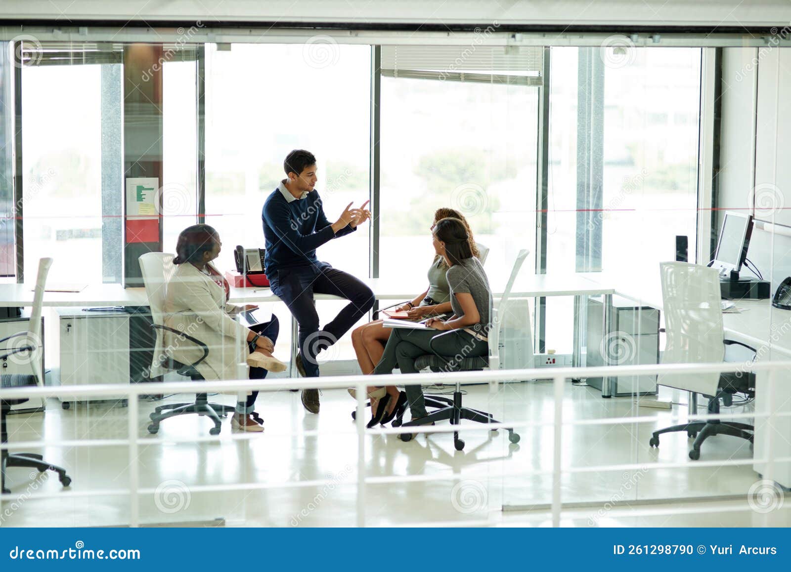 Strategy Session in Progress. a Group of Colleagues Brainstorming in an ...