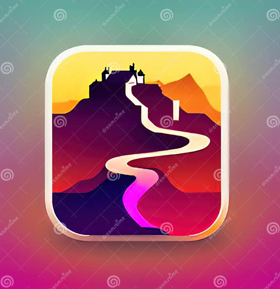 Strategy Software App Style Icon. Generative AI. Stock Illustration ...