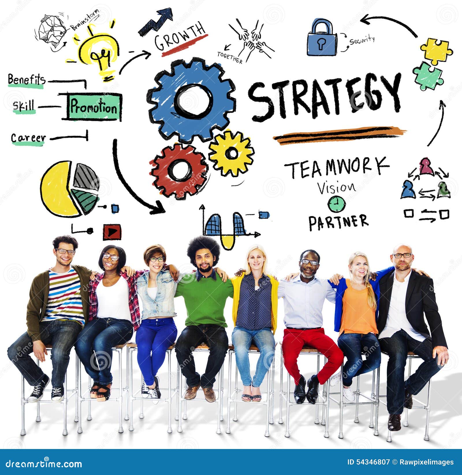 Strategy Solution Tactics Teamwork Growth Vision Concept Stock Image ...