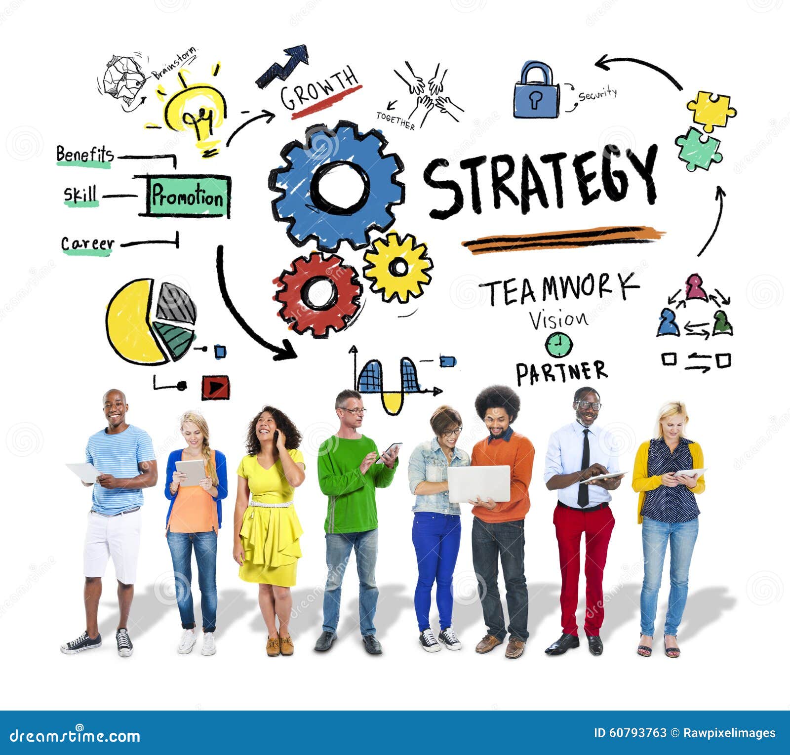 Strategy Solution Tactics Teamwork Growth Vision Concept Stock Image ...