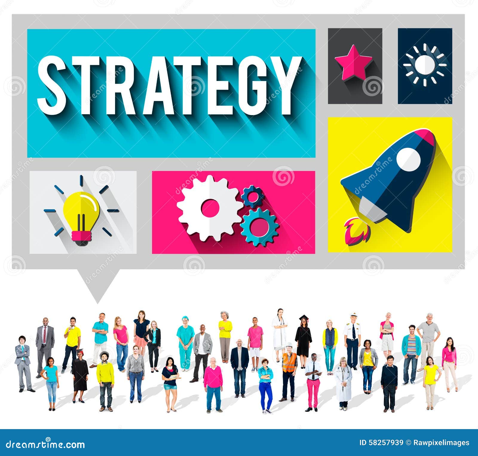 Strategy Start Up Creativity Inspiration Launch Concept Stock ...