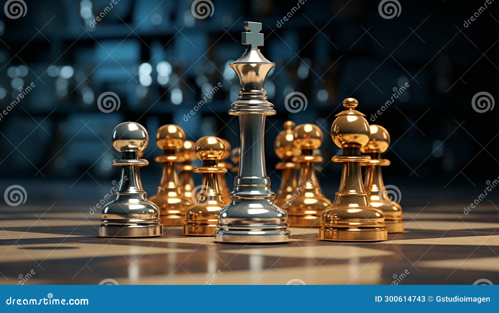 Strategy and Success on the Chess Board Generated by AI Stock Image ...