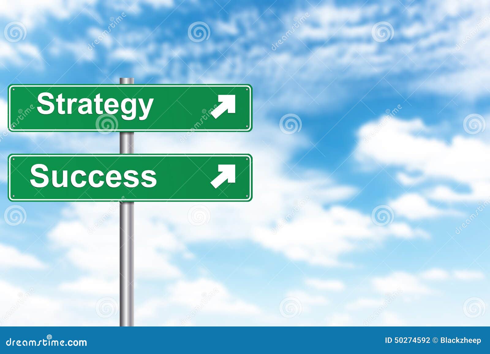 Strategy and Success Sign with Blur Blue Sky Stock Photo - Image of ...