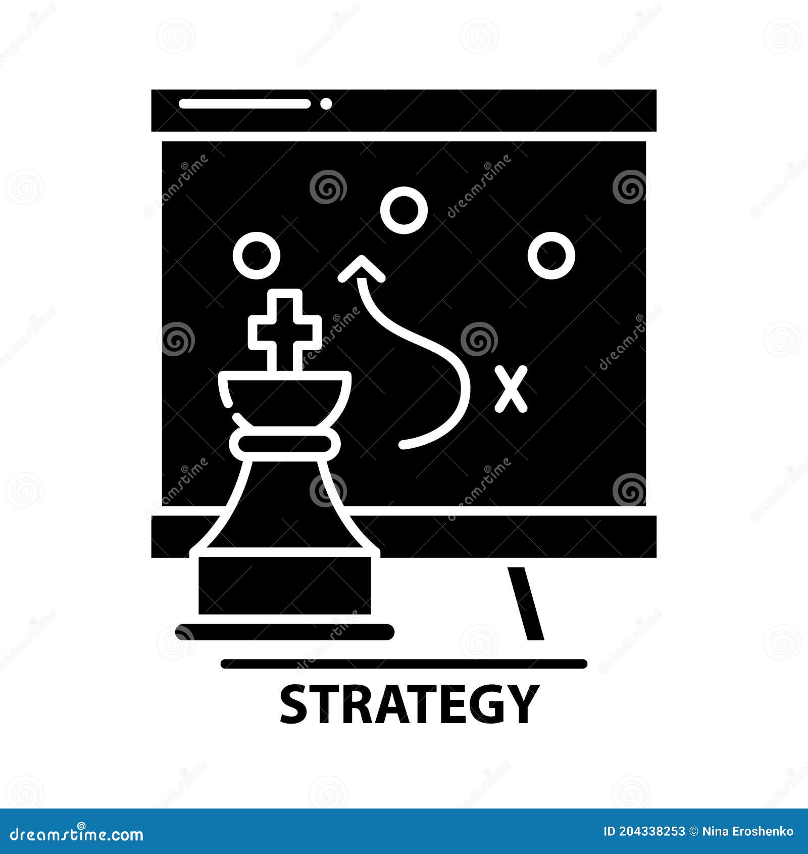 Strategy Symbol Icon, Black Vector Sign with Editable Strokes, Concept ...