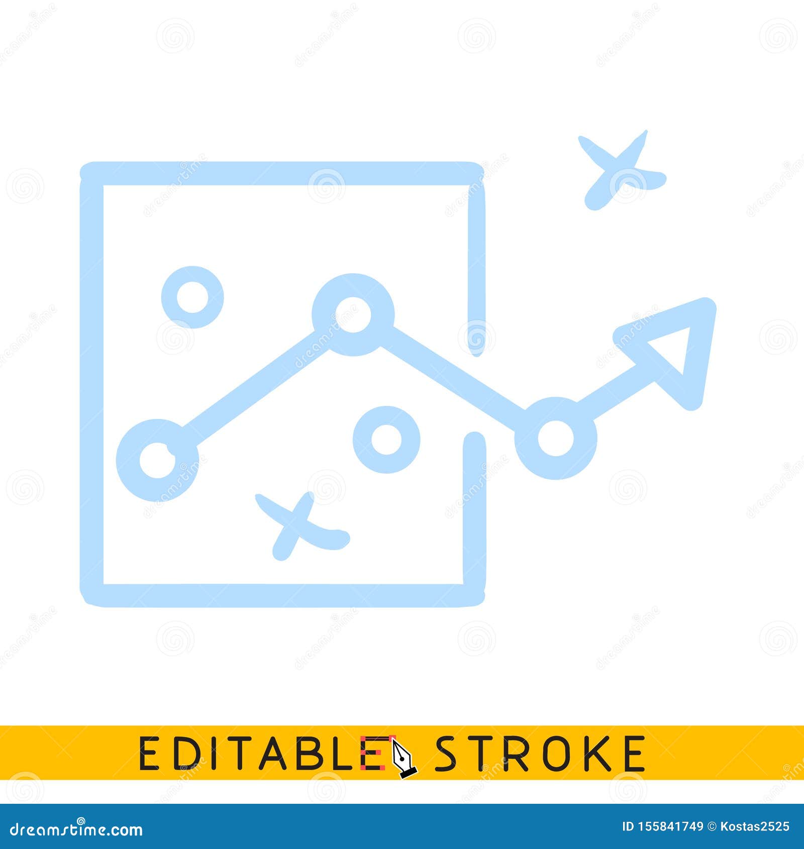 Strategy or Tactic Plan Icon. Line Doodle Sketch Stock Illustration ...