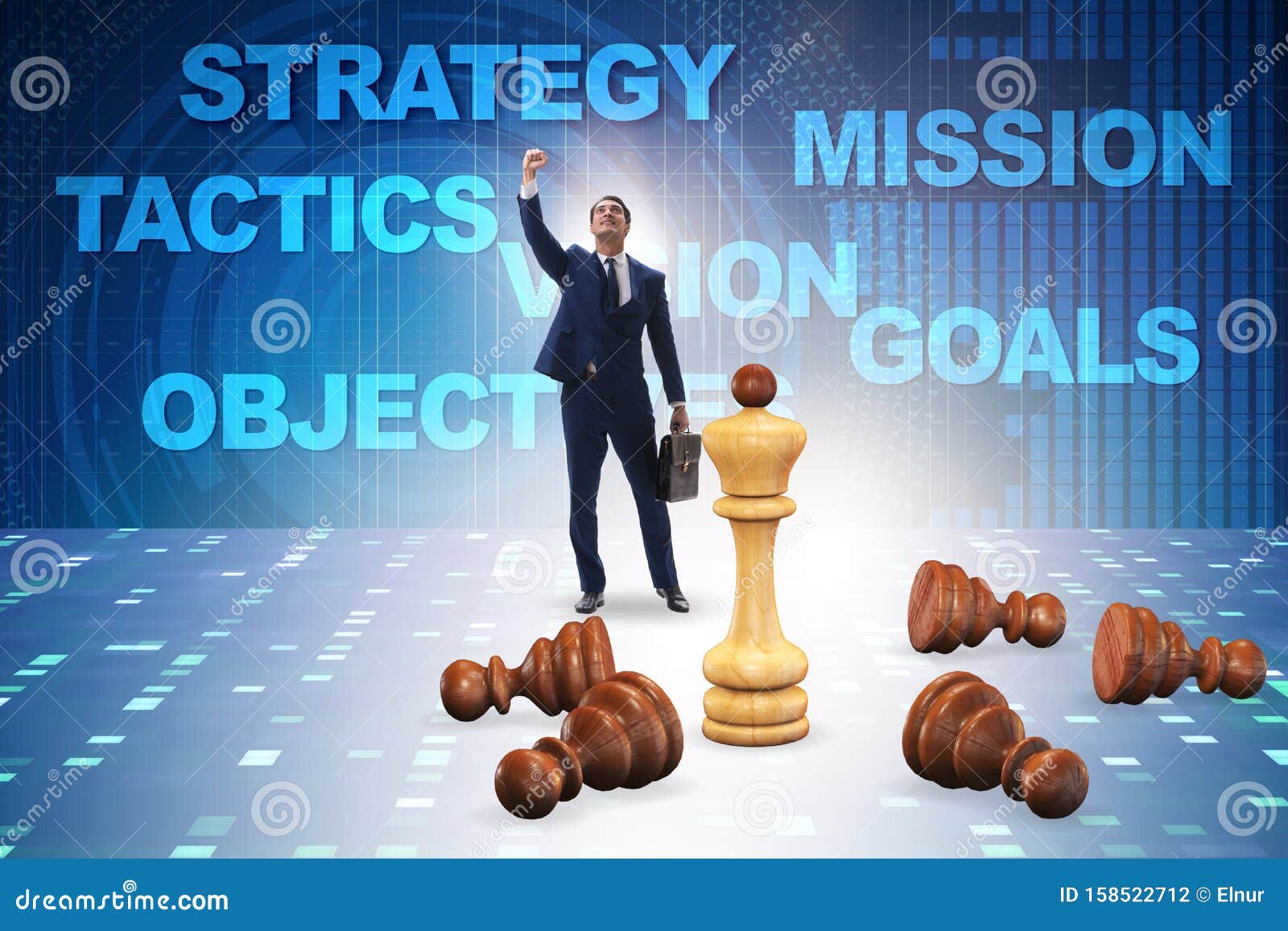 Strategy and Tactics Concept with Businessman Stock Photo - Image of ...