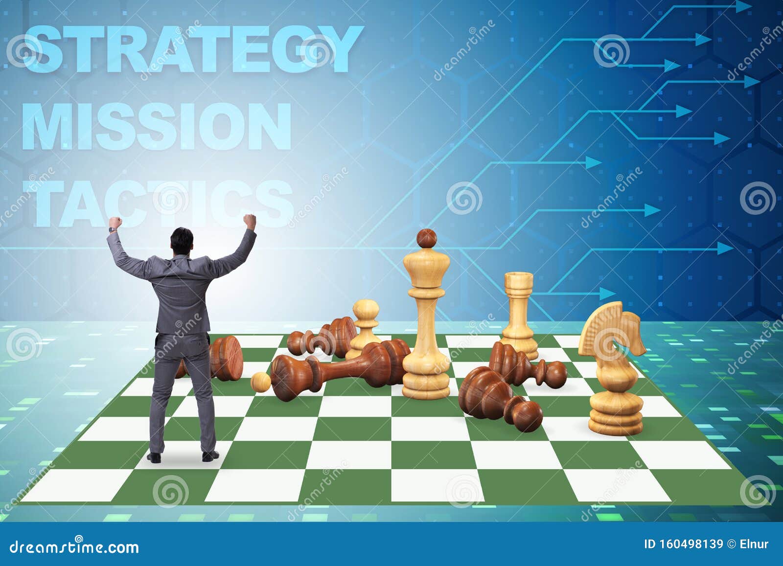 Strategy and Tactics Concept with Businessman Stock Image - Image of ...