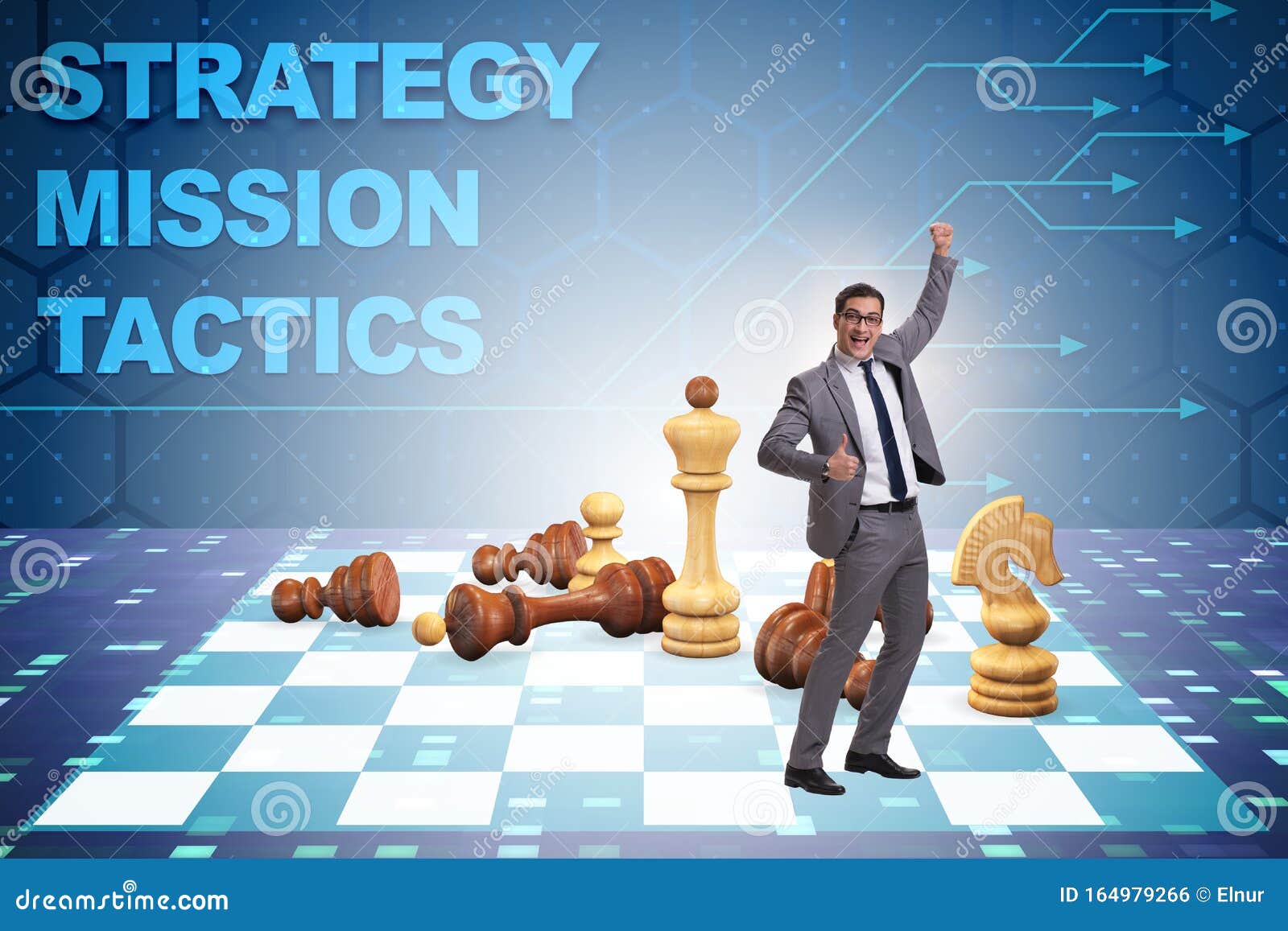 Strategy and Tactics Concept with Businessman Stock Photo - Image of ...