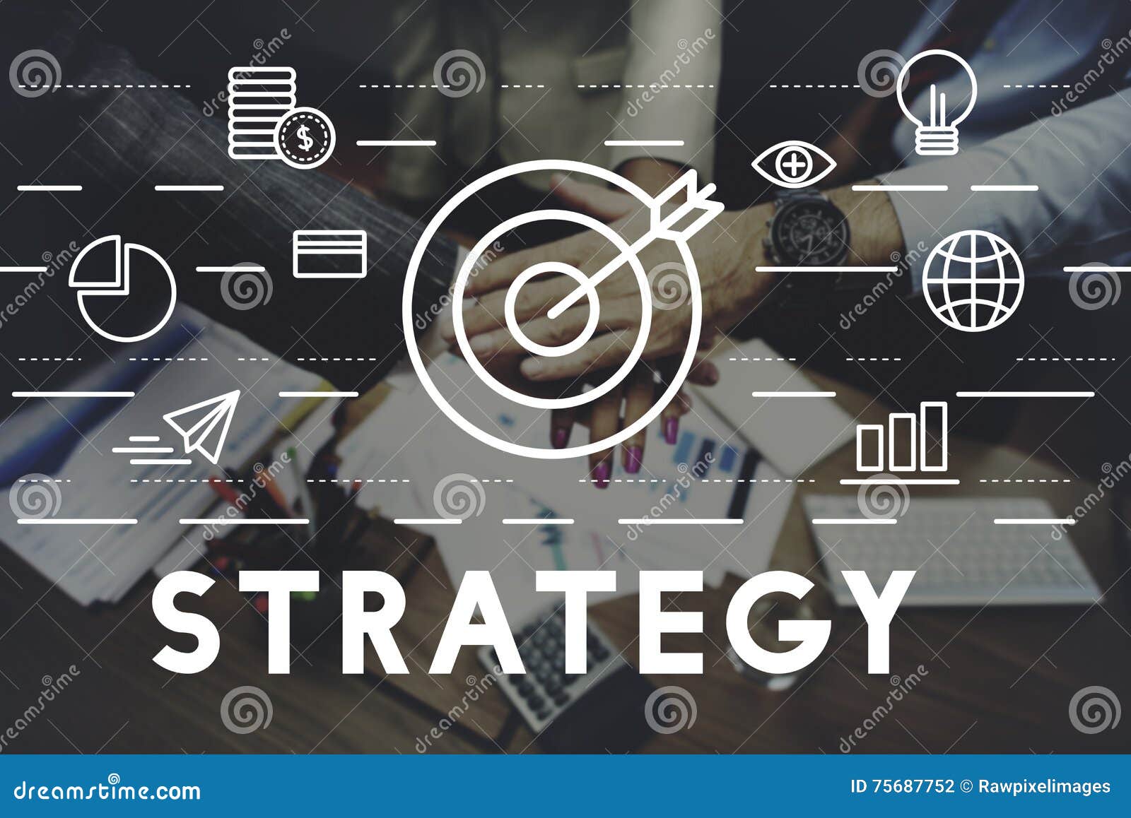 Strategy Target Mission Objective Graphics Concept Stock Illustration ...