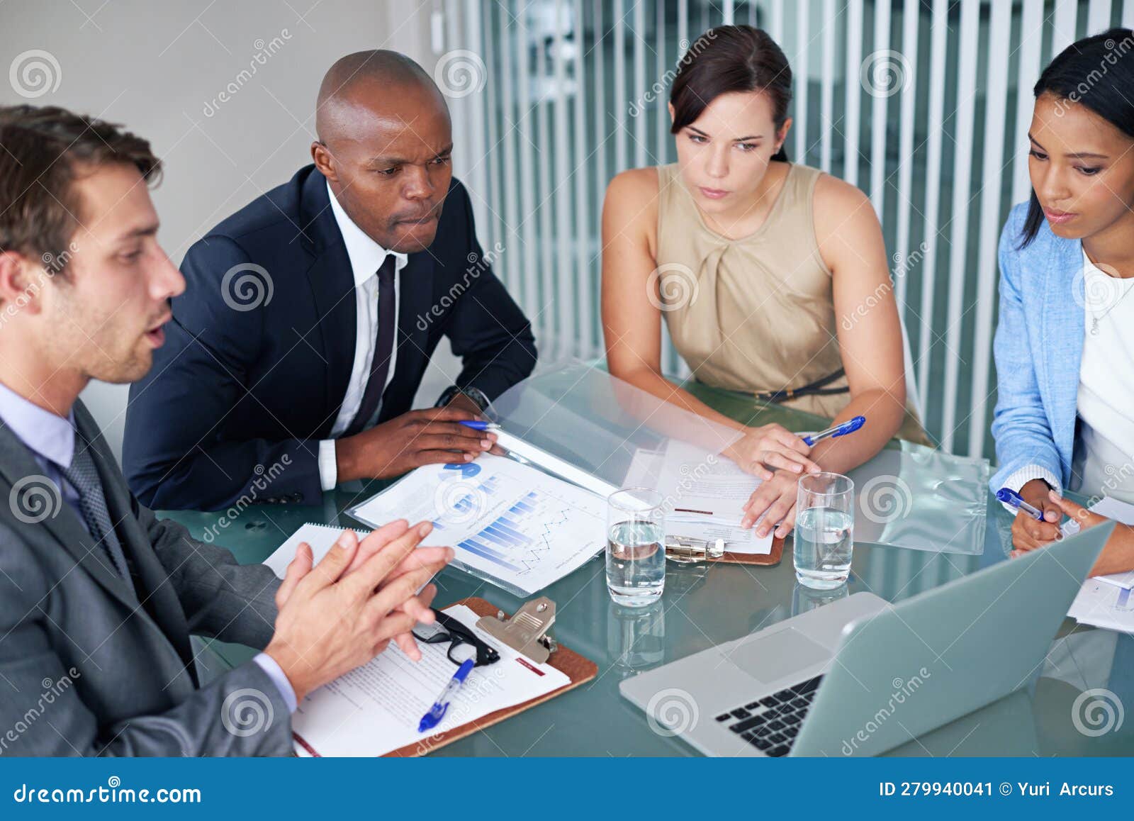 Strategy, Teamwork and Laptop with Business People in Meeting for Idea ...