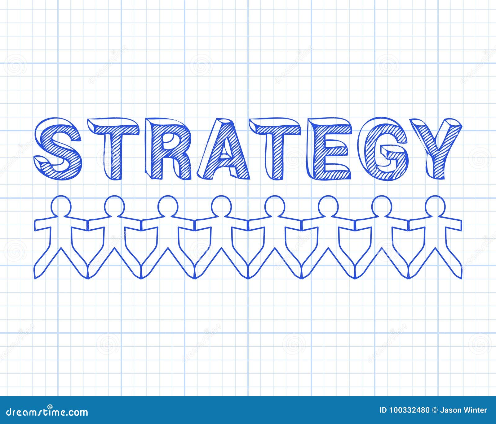 Strategy People Graph Paper Stock Vector - Illustration of blueprint ...
