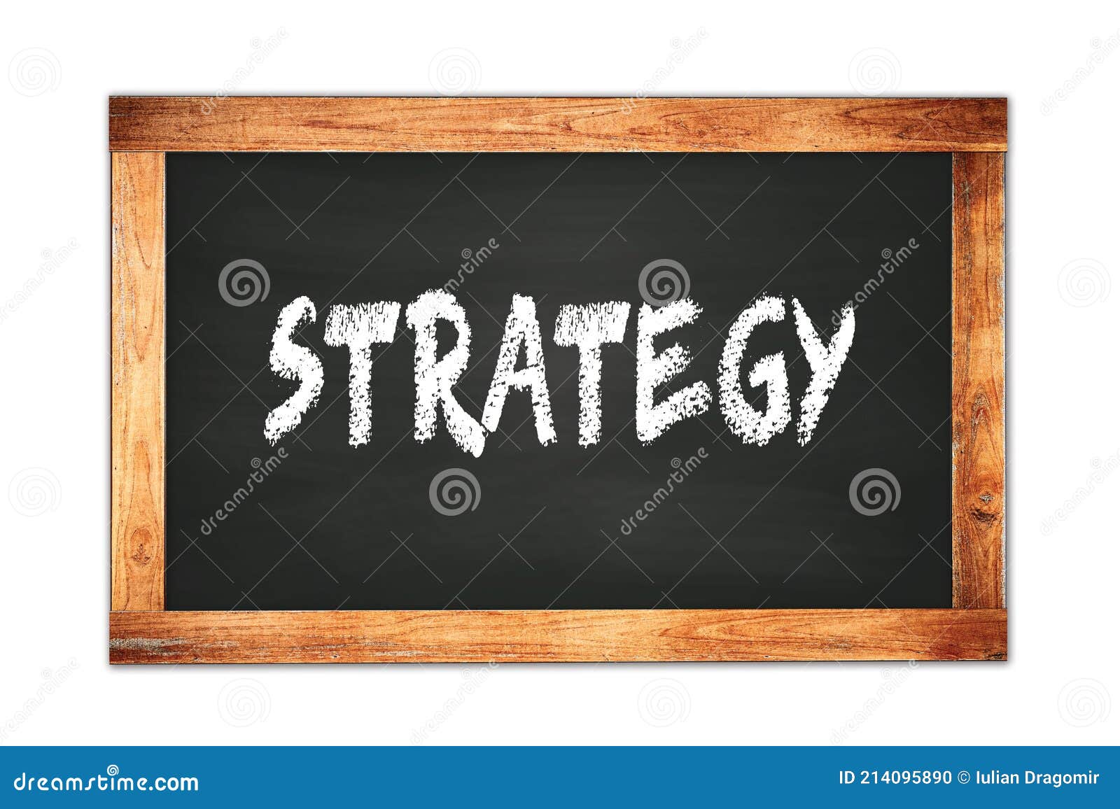 STRATEGY Text Written on Wooden Frame School Blackboard Stock ...