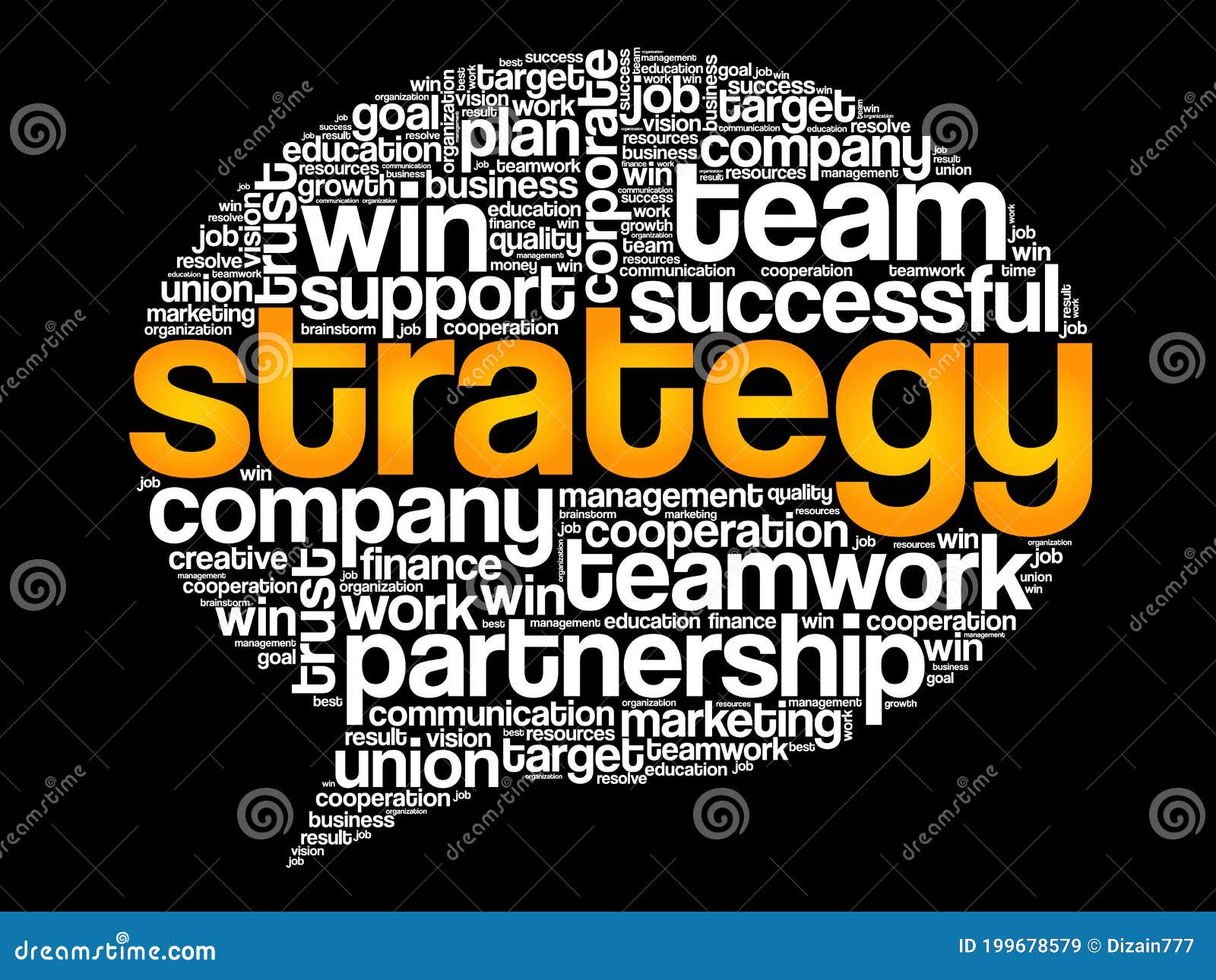 Strategy Word Cloud Concept Background Stock Illustration ...