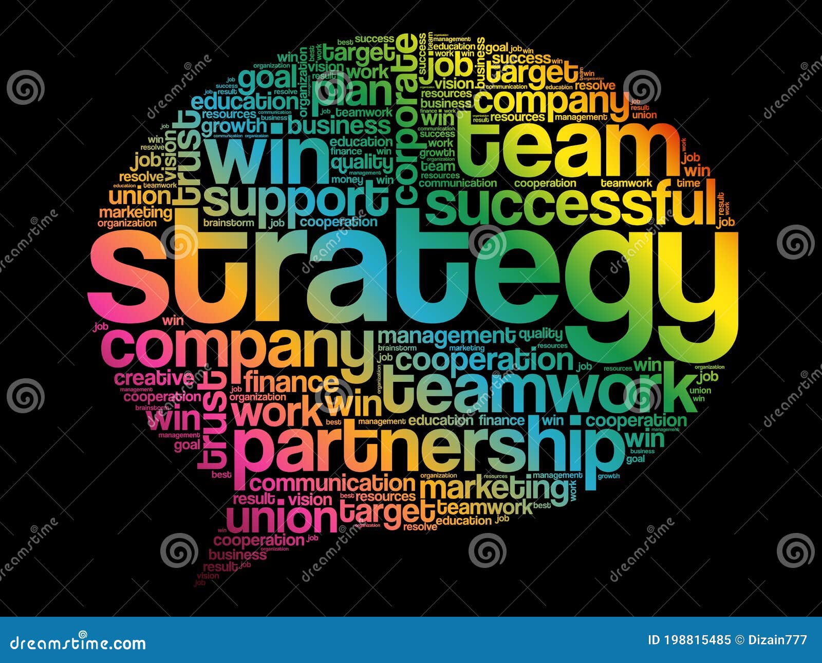 Strategy Think Bubble Word Cloud Stock Illustration - Illustration of ...