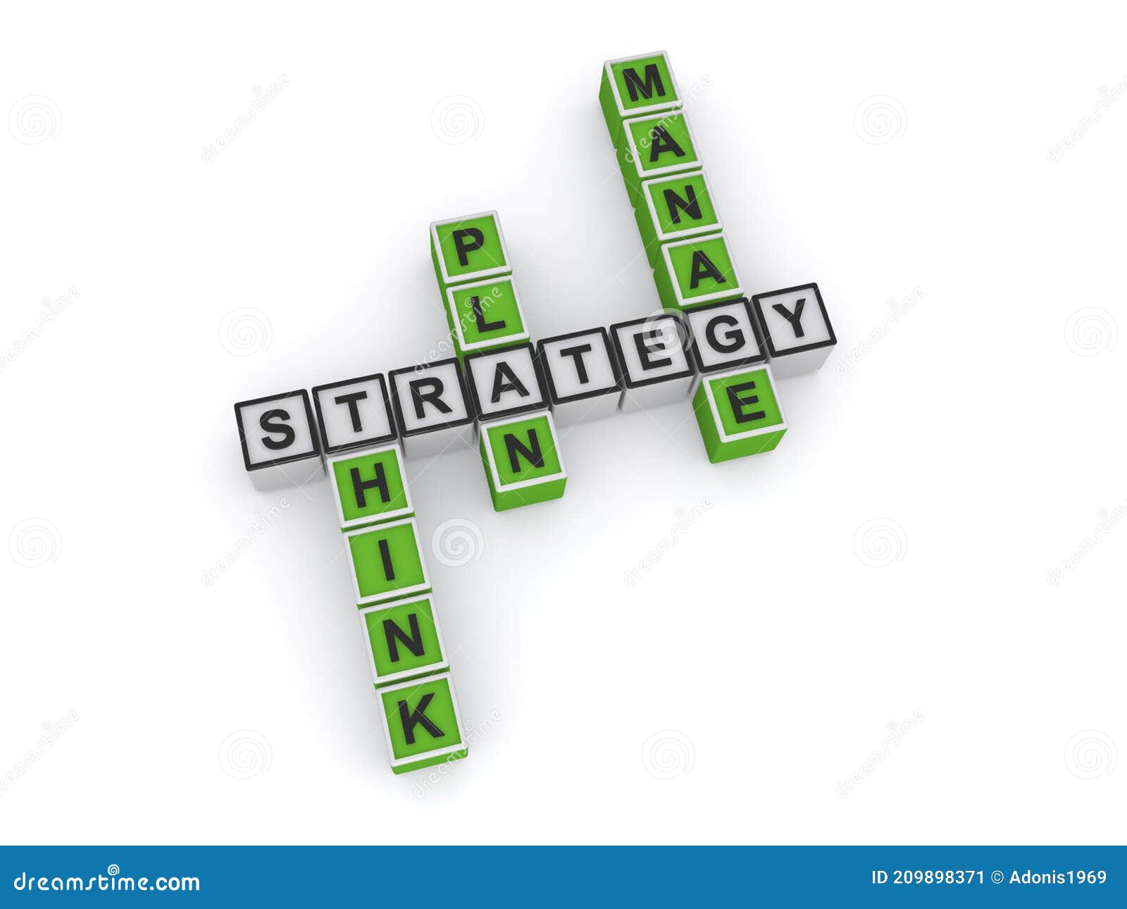 Strategy Think Plan Manage Word Blocks Stock Illustration ...