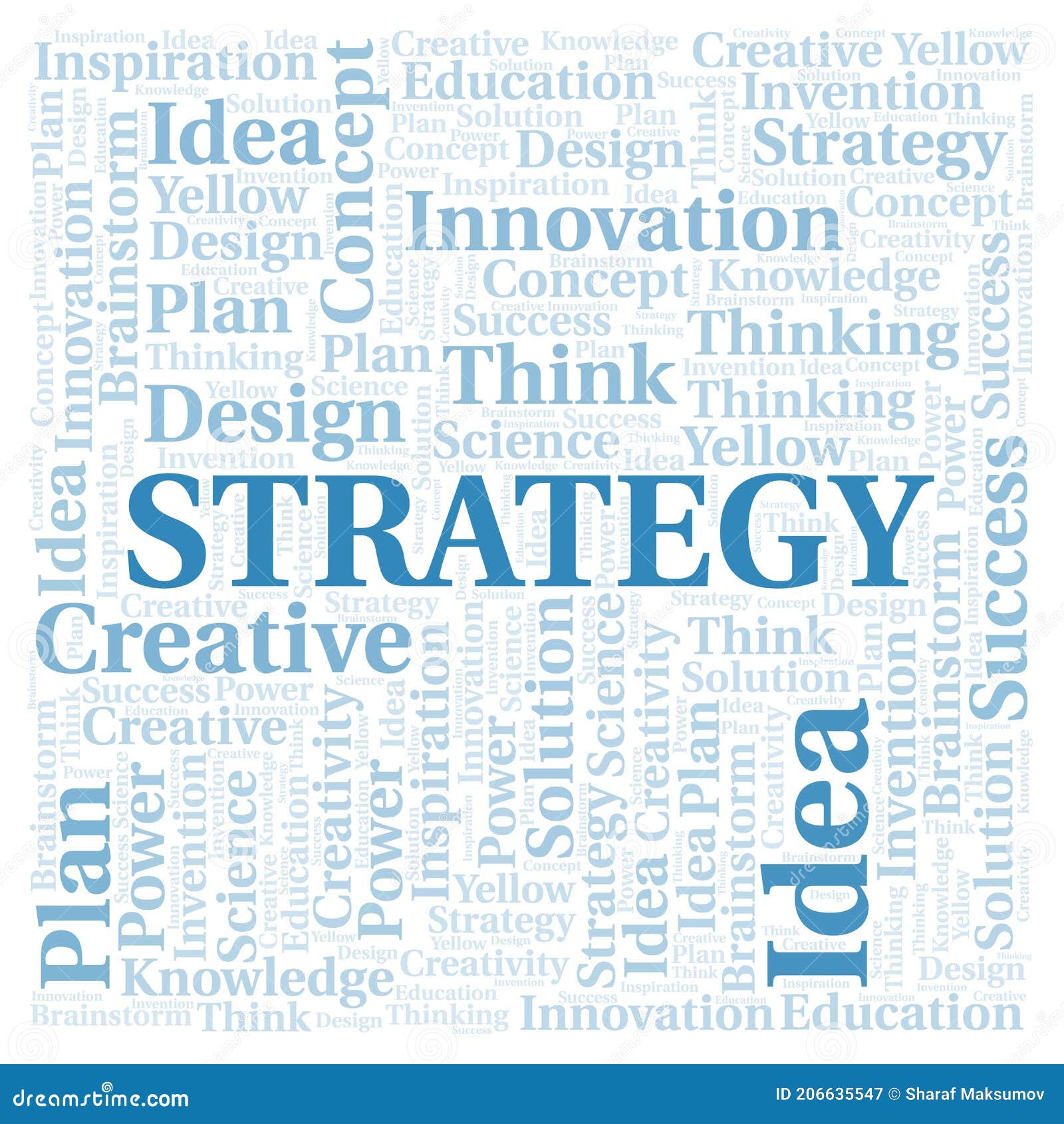Strategy Typography Word Cloud Create with the Text only. Stock ...