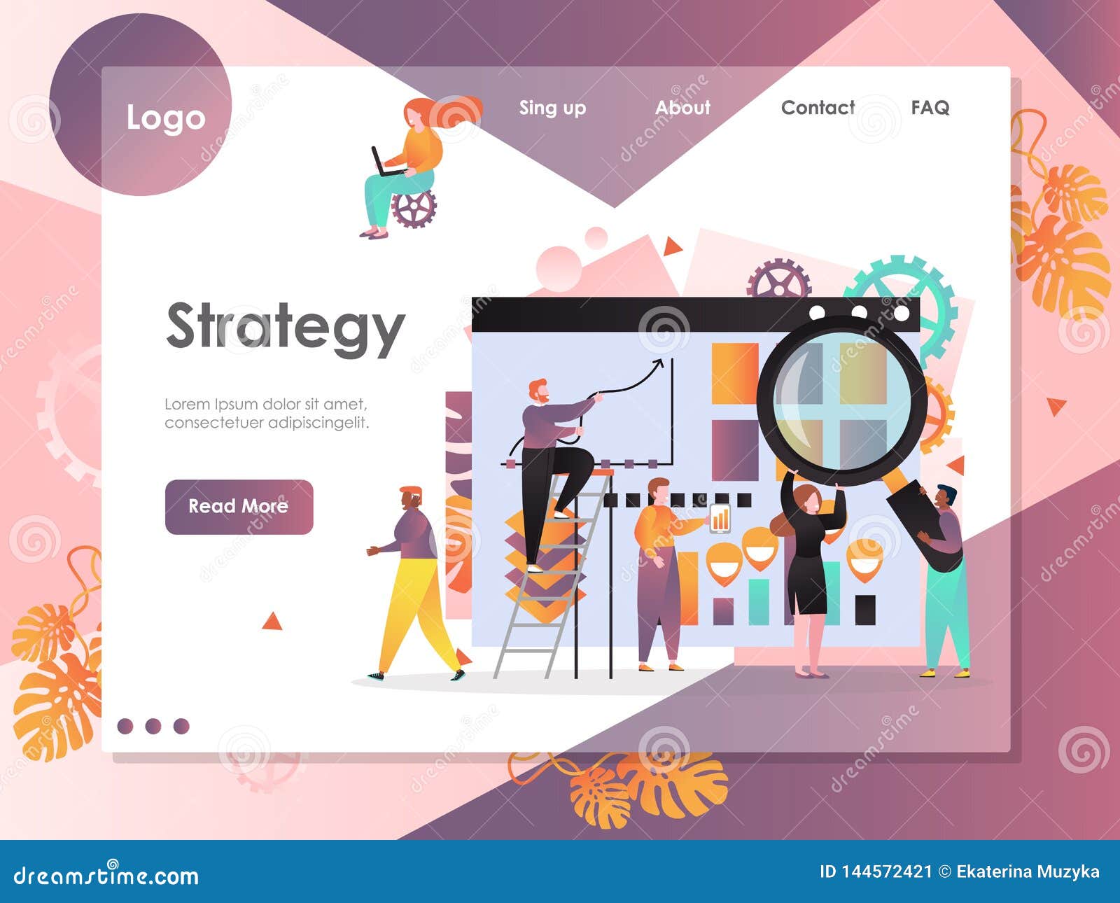 Strategy Vector Website Landing Page Design Template Stock Vector ...