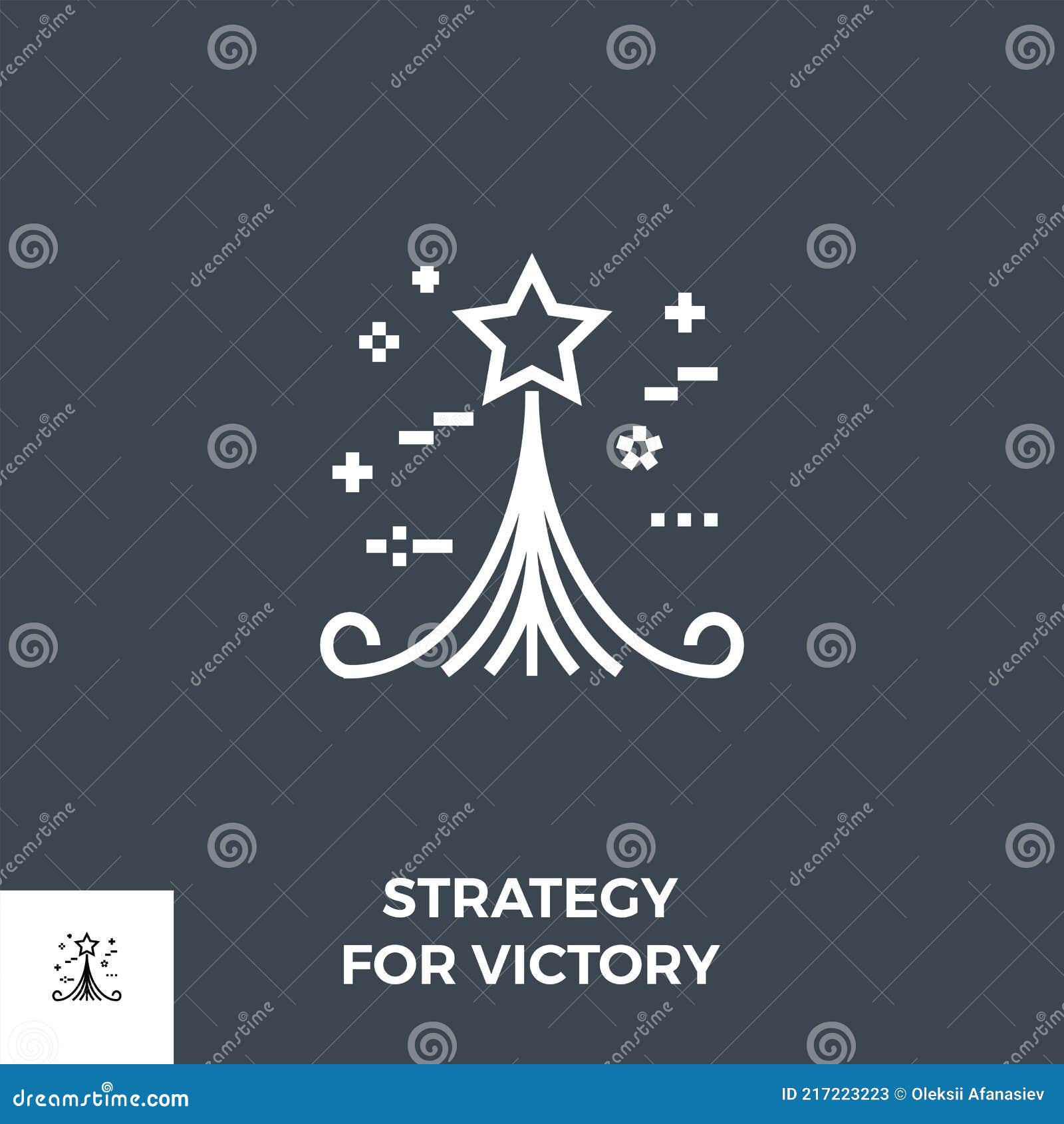 Strategy for Victory Line Icon Stock Vector - Illustration of progress ...