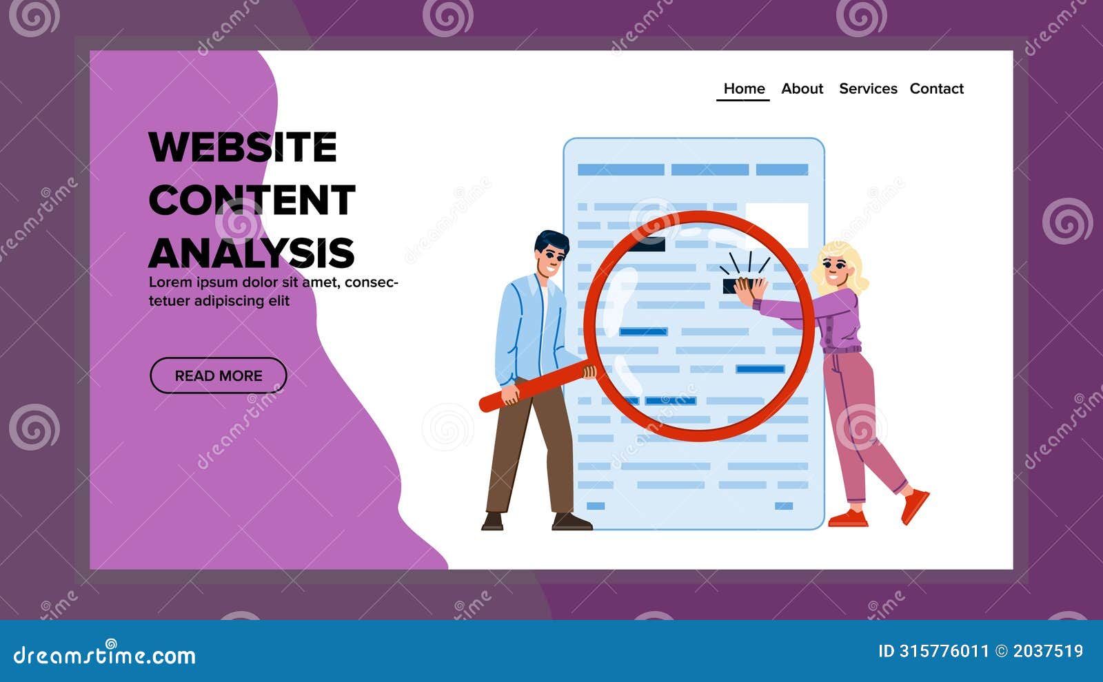 Strategy Website Content Analysis Vector Stock Vector - Illustration of ...
