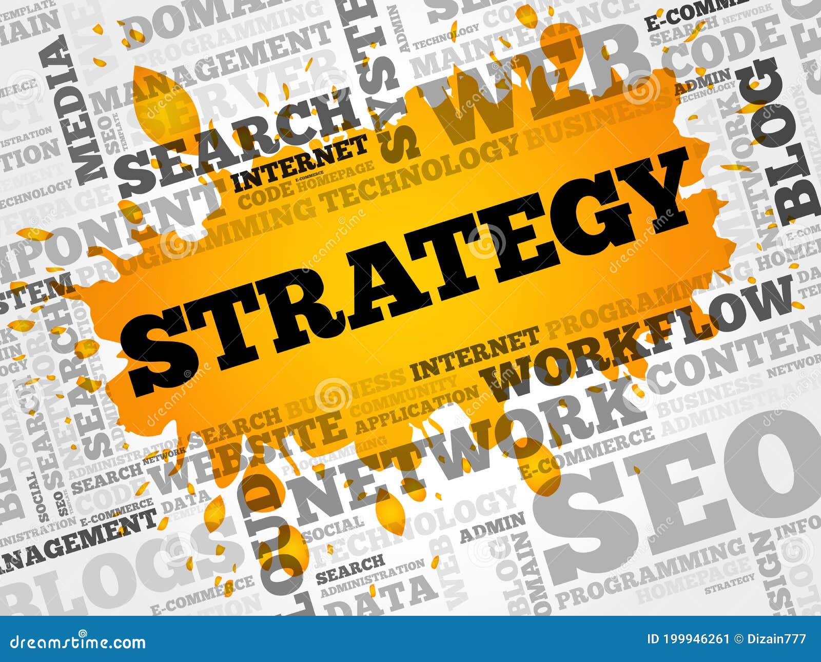 STRATEGY word cloud stock illustration. Illustration of management ...