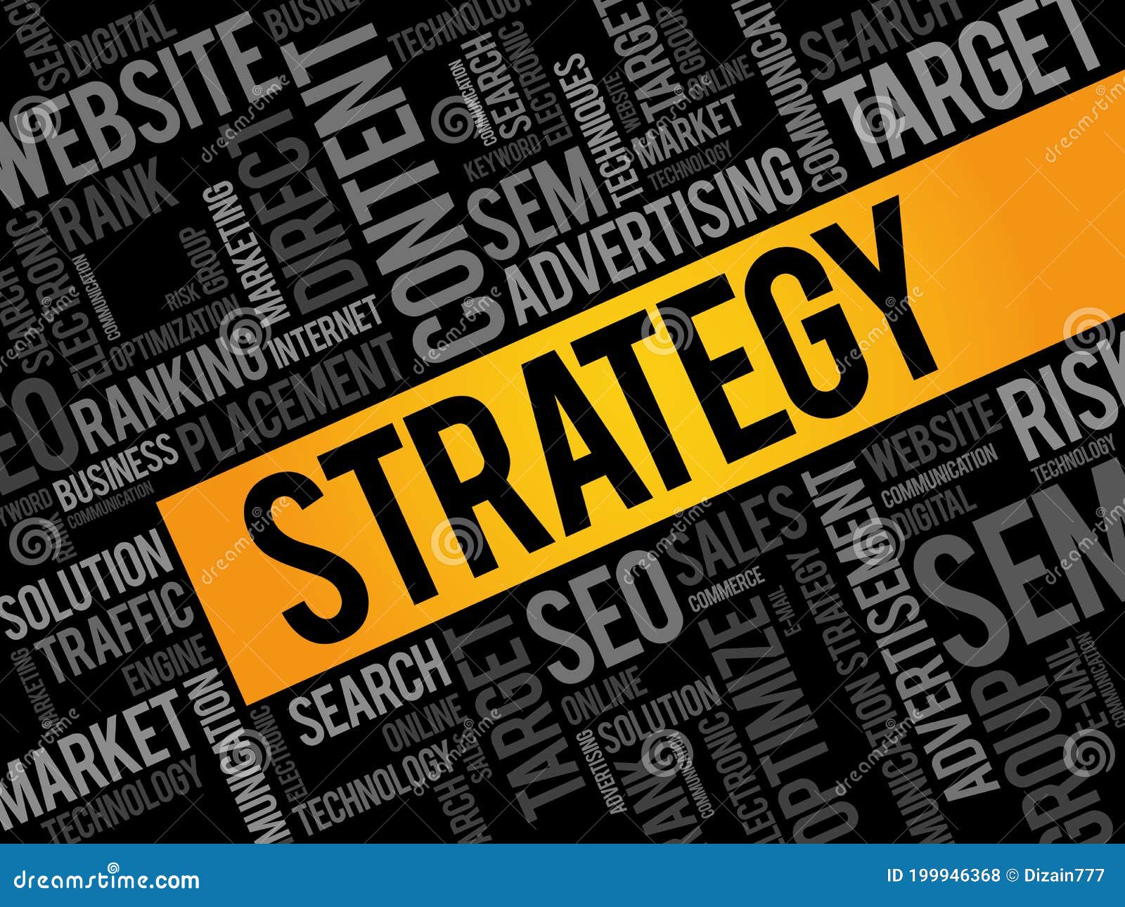 STRATEGY word cloud stock illustration. Illustration of leadership ...